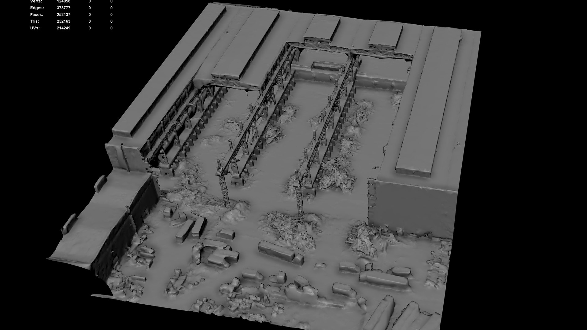 Abandoned Factory Destroyed Roof Closeup Drone Scan 3D - TurboSquid 2335781