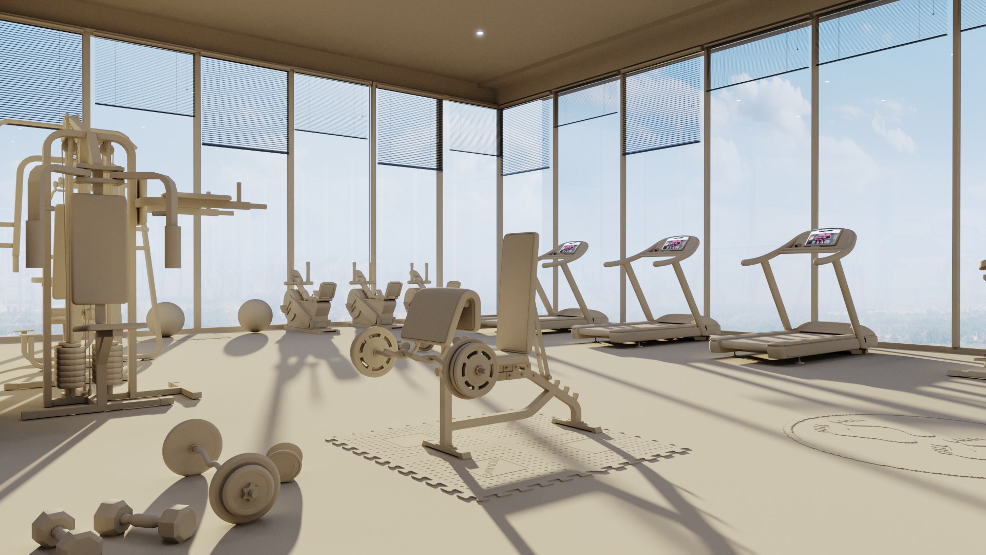 3D Gym - Exercise Room - TurboSquid 2092534