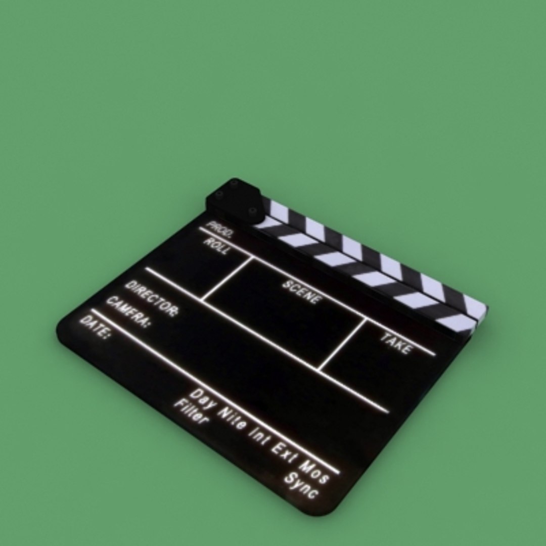 3d Model Of Film Slate Clapboard