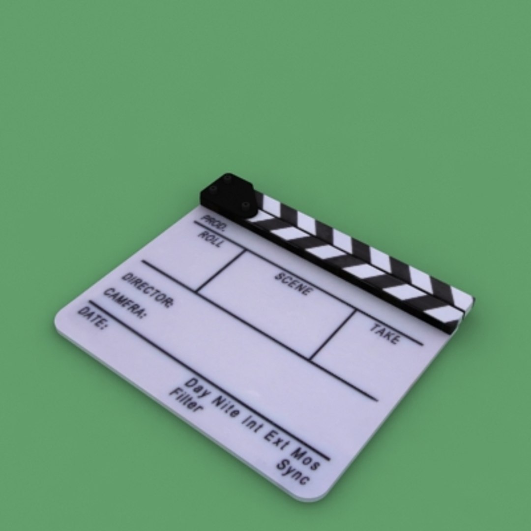3d Model Of Film Slate Clapboard