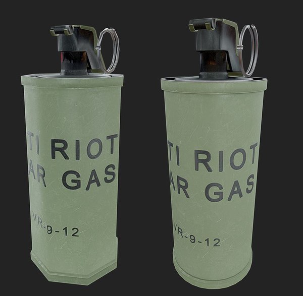 Tear Gas Grenade PBR 게임 준비 완료 3D 모델 - TurboSquid 1108920