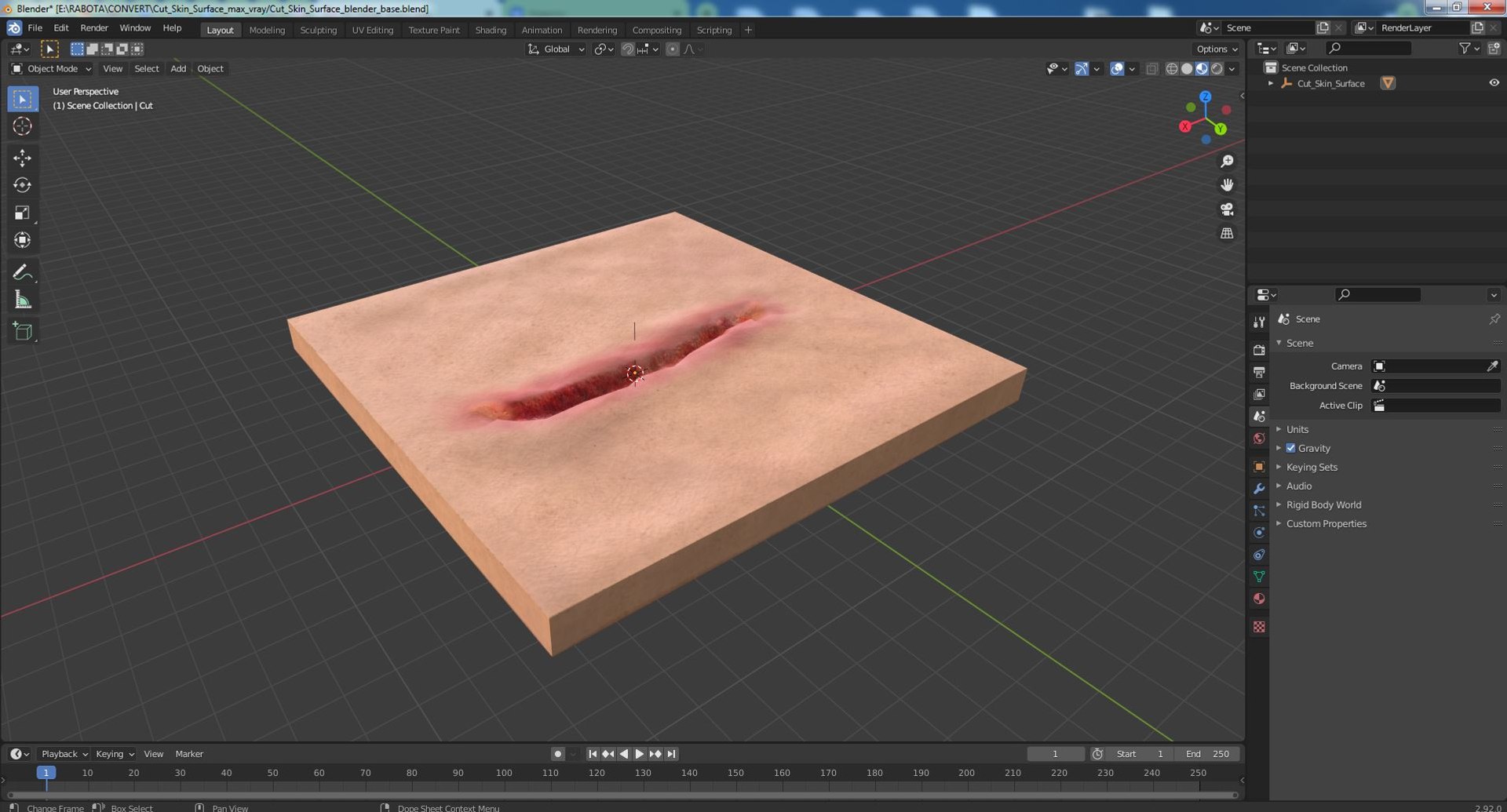 3D Cut Skin Surface - TurboSquid 2162349