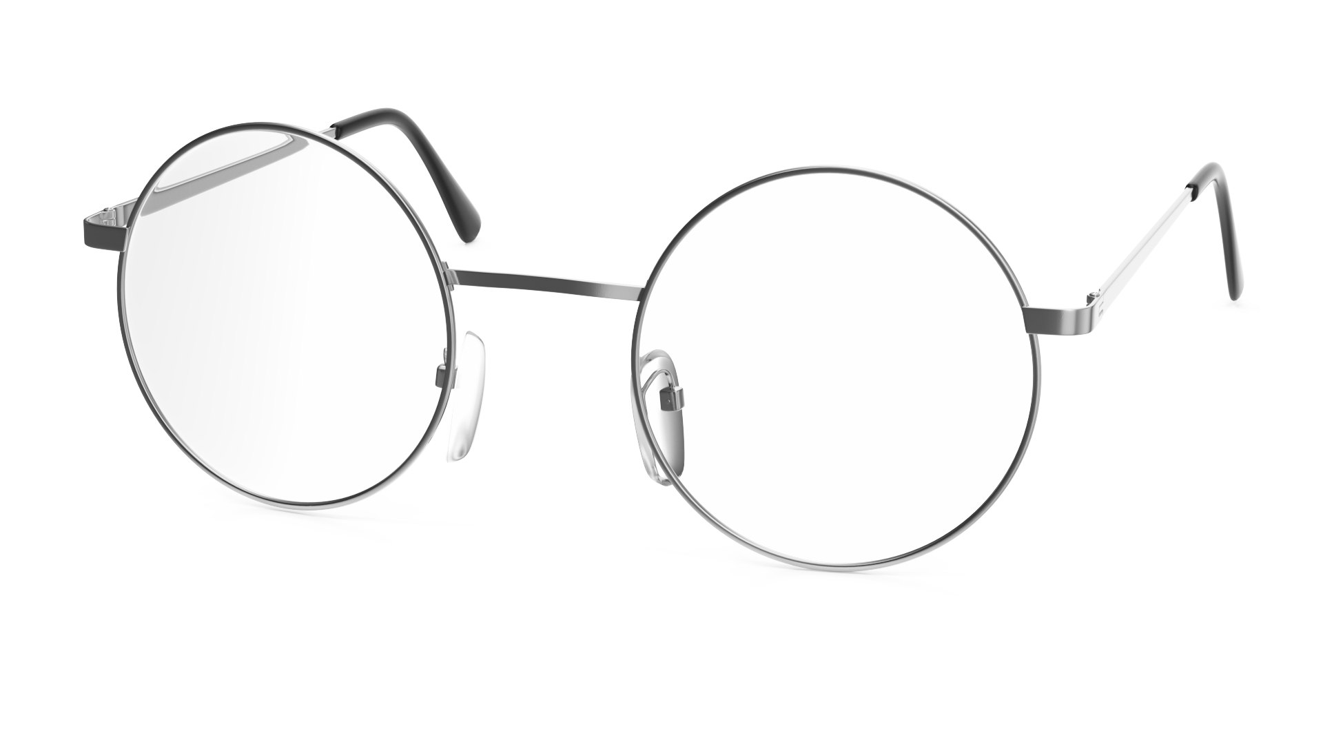 Round Circle Frame Clear Lens Glasses 3D - TurboSquid 2143535