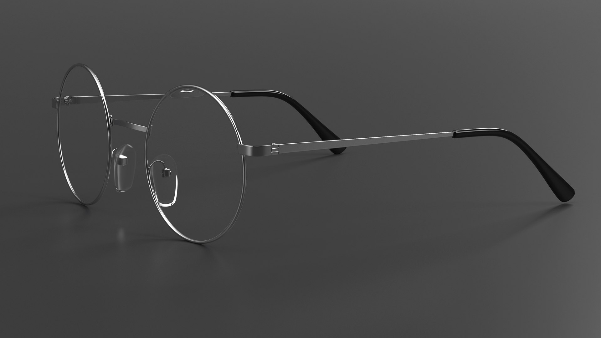 Round Circle Frame Clear Lens Glasses 3D - TurboSquid 2143535