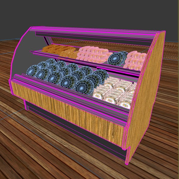 3d refrigerated display case model