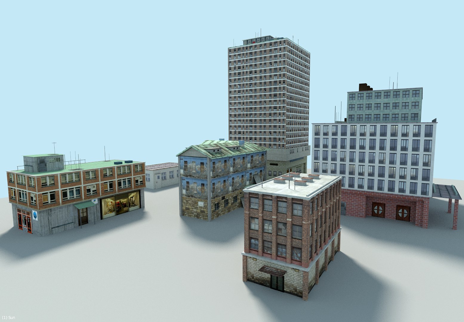 3d pack buildings model