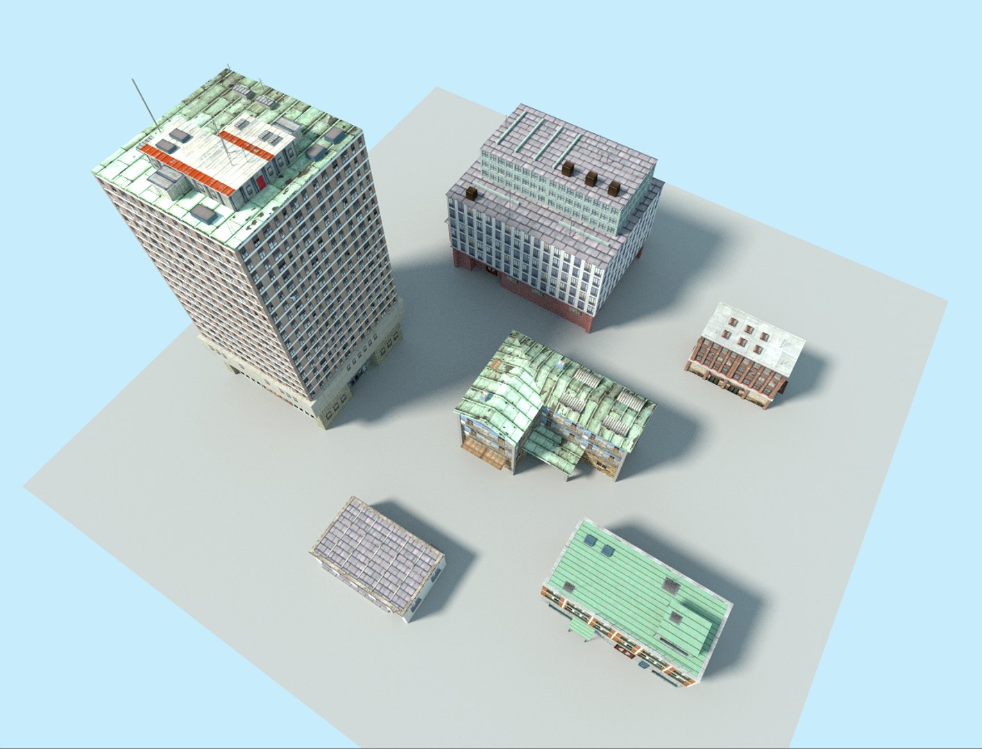3d pack buildings model