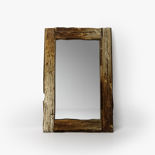 rustic wooden mirror 3d max
