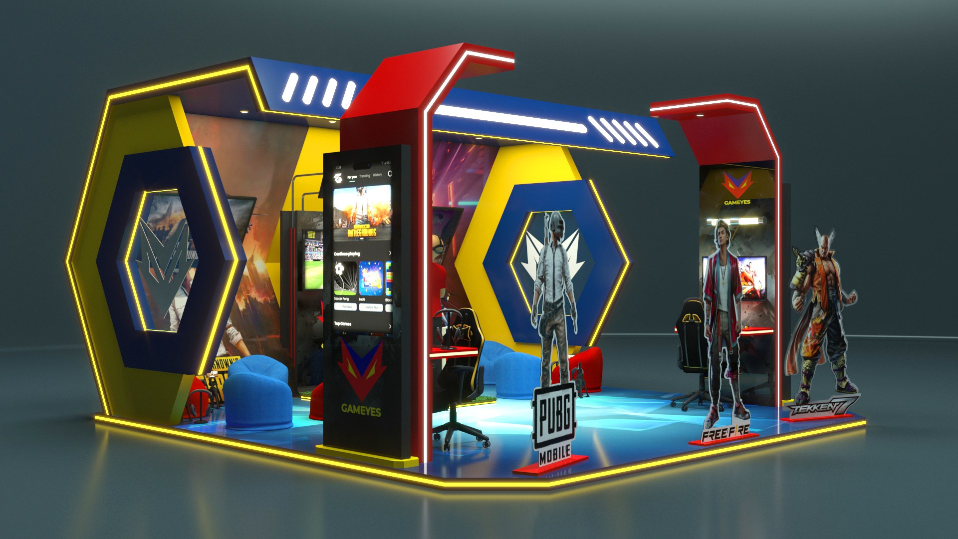Gaming Exhibition Stand Stall 3D - TurboSquid 2209242