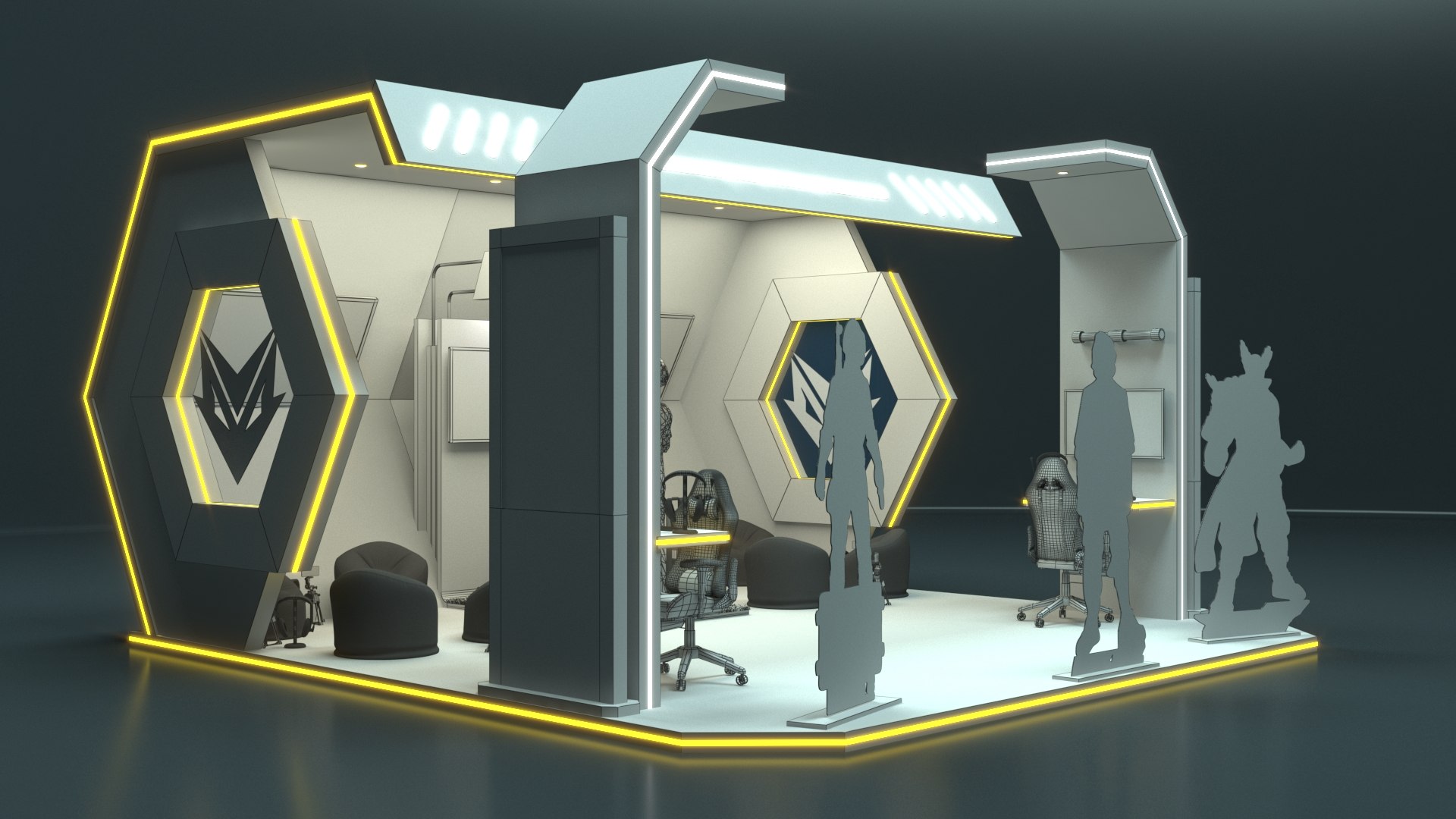 Gaming Exhibition Stand Stall 3D - TurboSquid 2209242