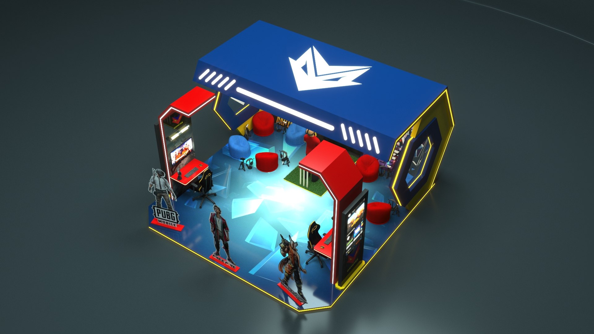 Gaming Exhibition Stand Stall 3D - TurboSquid 2209242