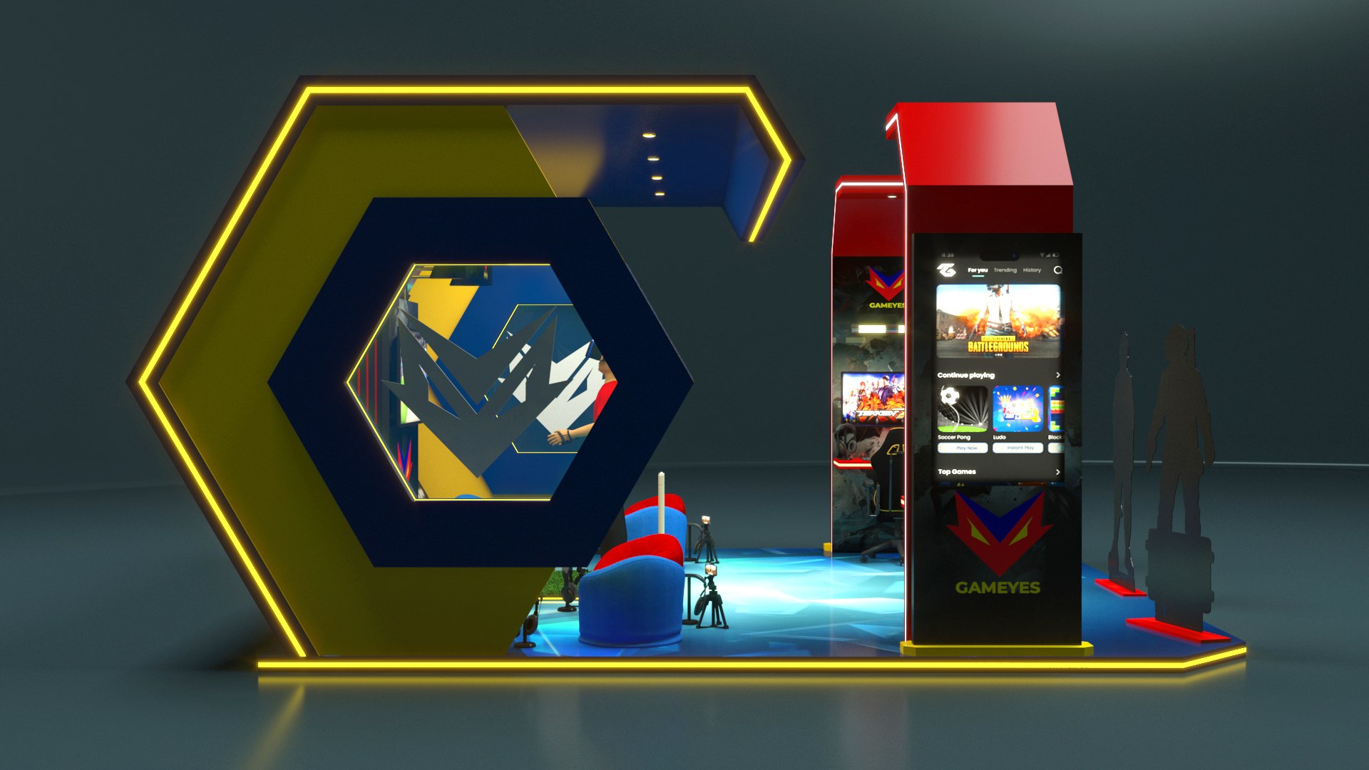 Gaming Exhibition Stand Stall 3D - TurboSquid 2209242