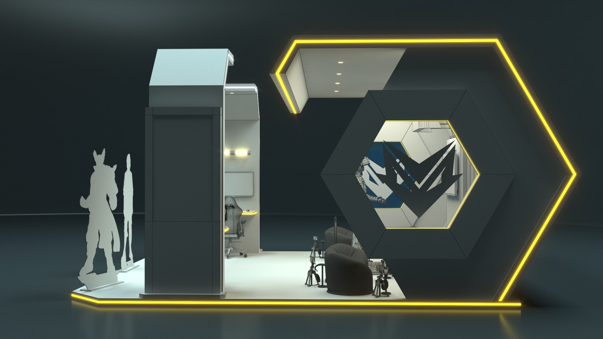 Gaming Exhibition Stand Stall 3D - TurboSquid 2209242