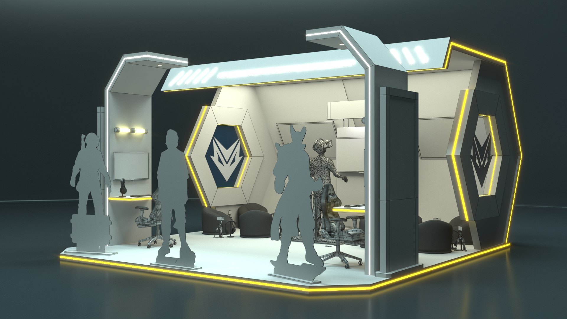 Gaming Exhibition Stand Stall 3D - TurboSquid 2209242