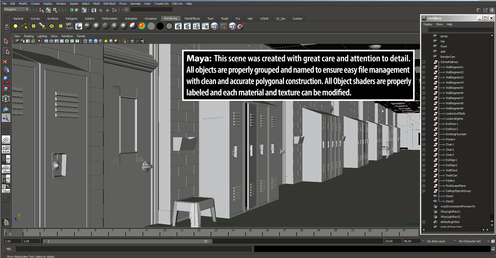 3D school hallway - TurboSquid 1444357