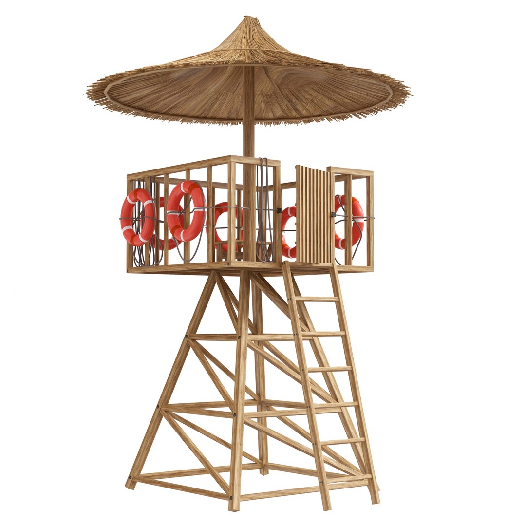 3D Lifeguard Tower Post - TurboSquid 1398765