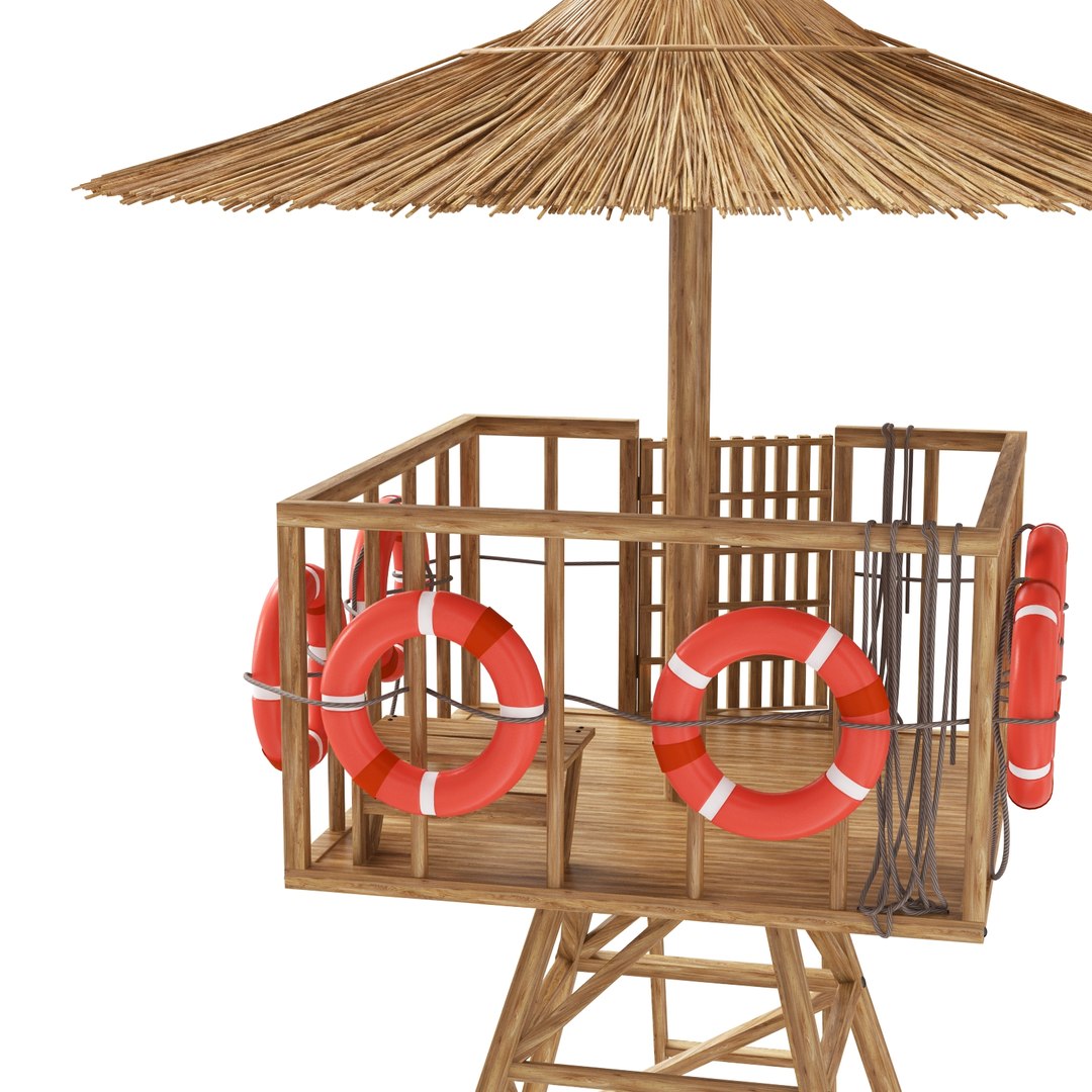 3D Lifeguard Tower Post - TurboSquid 1398765