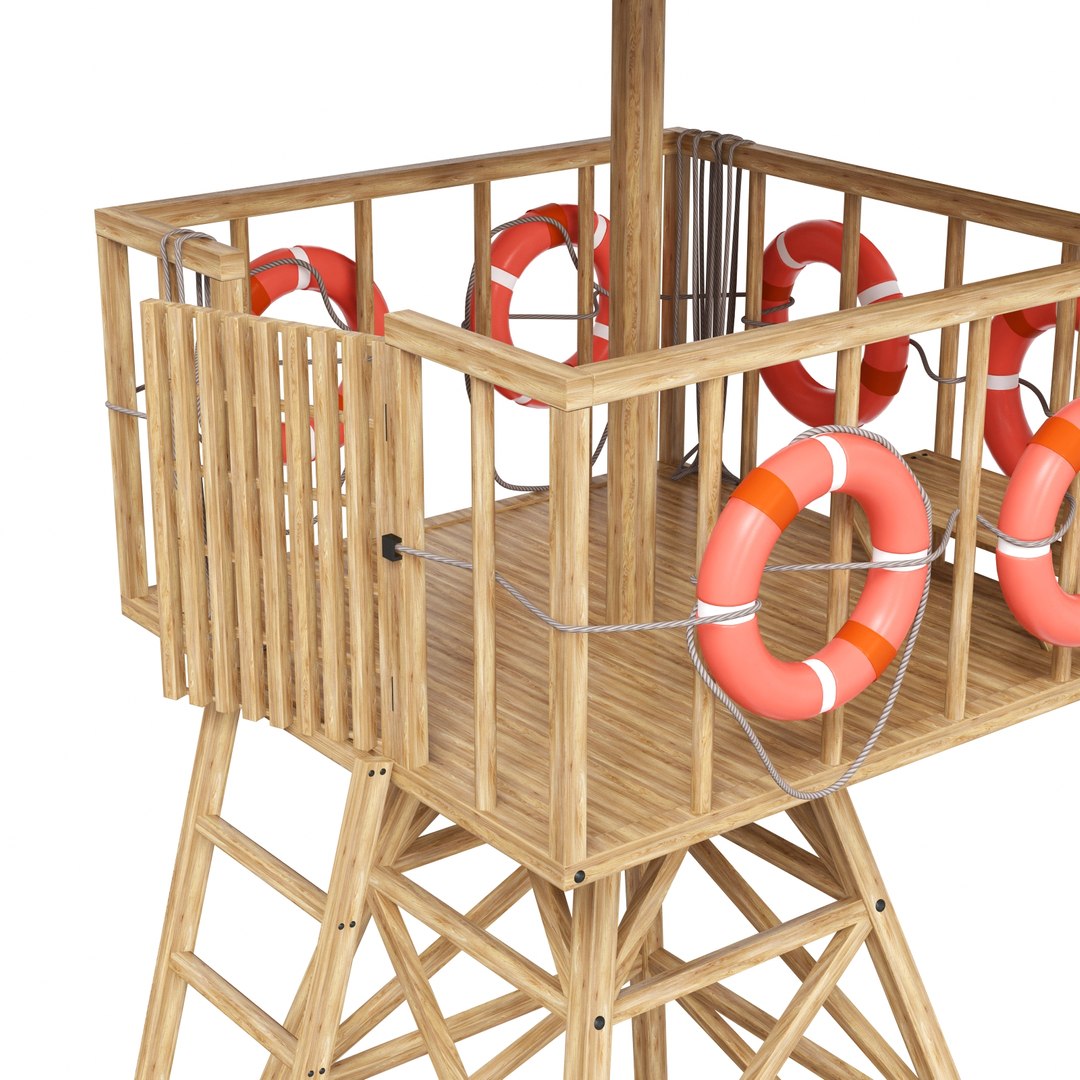 3D Lifeguard Tower Post - TurboSquid 1398765
