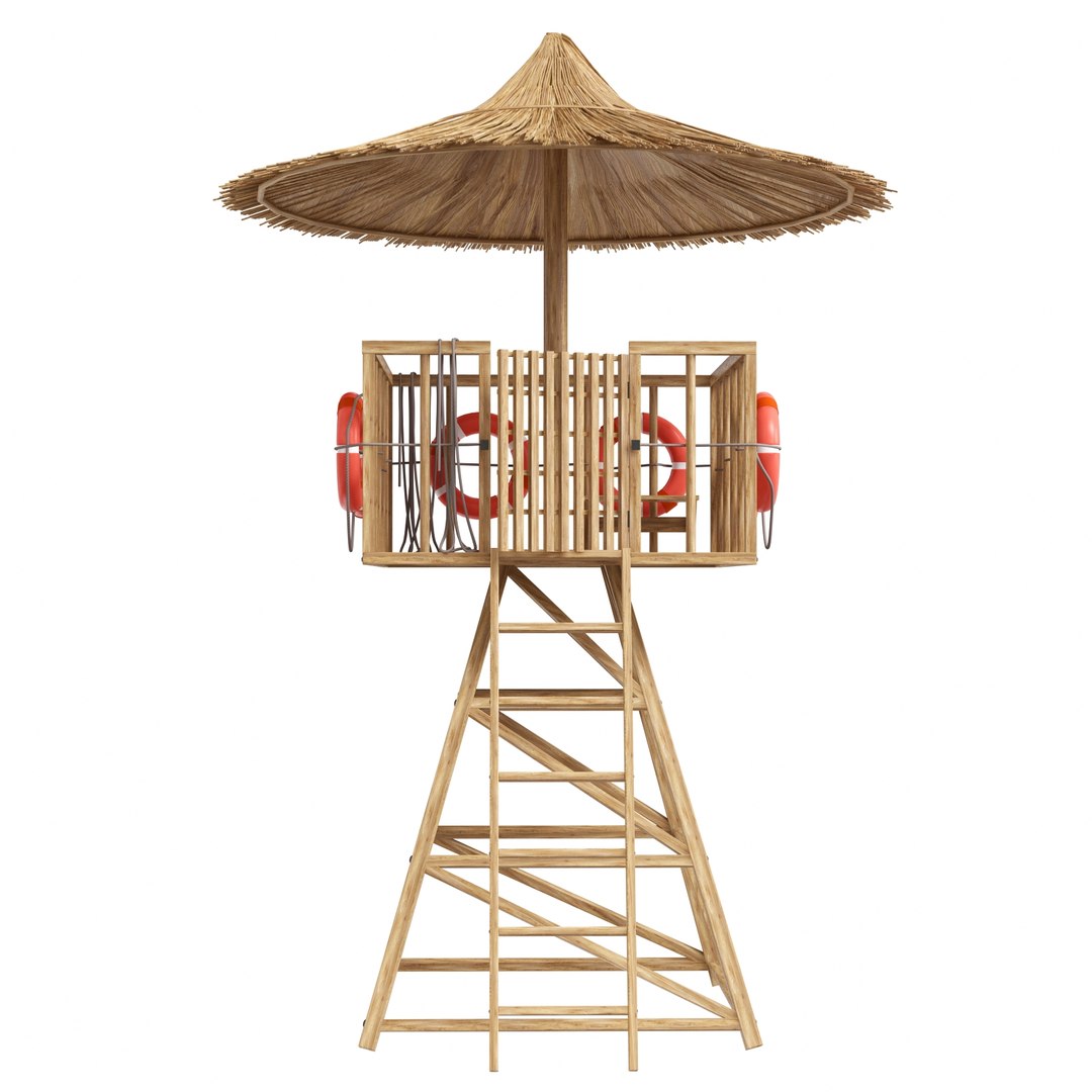 3D Lifeguard Tower Post - TurboSquid 1398765