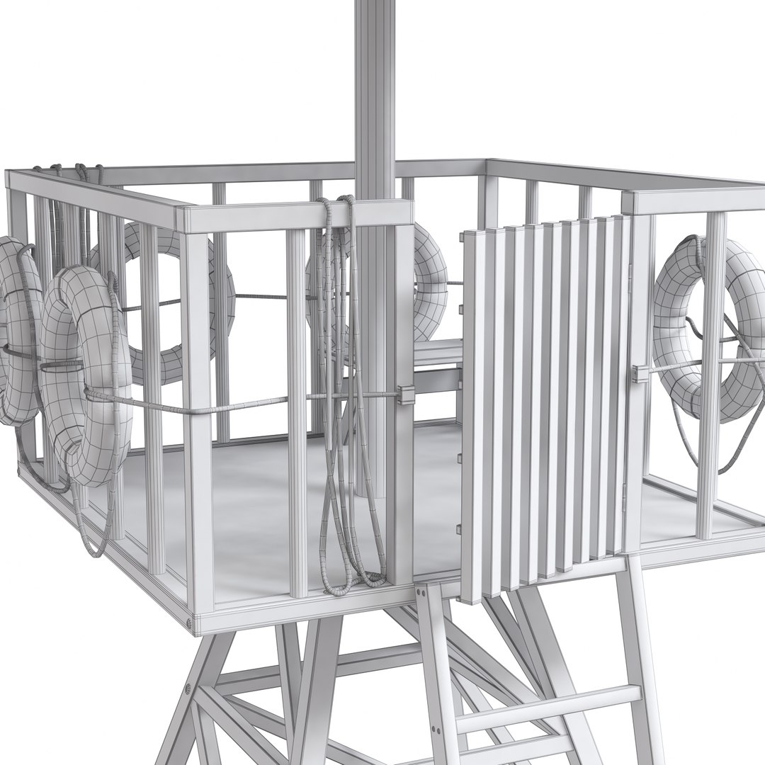 3D Lifeguard Tower Post - TurboSquid 1398765