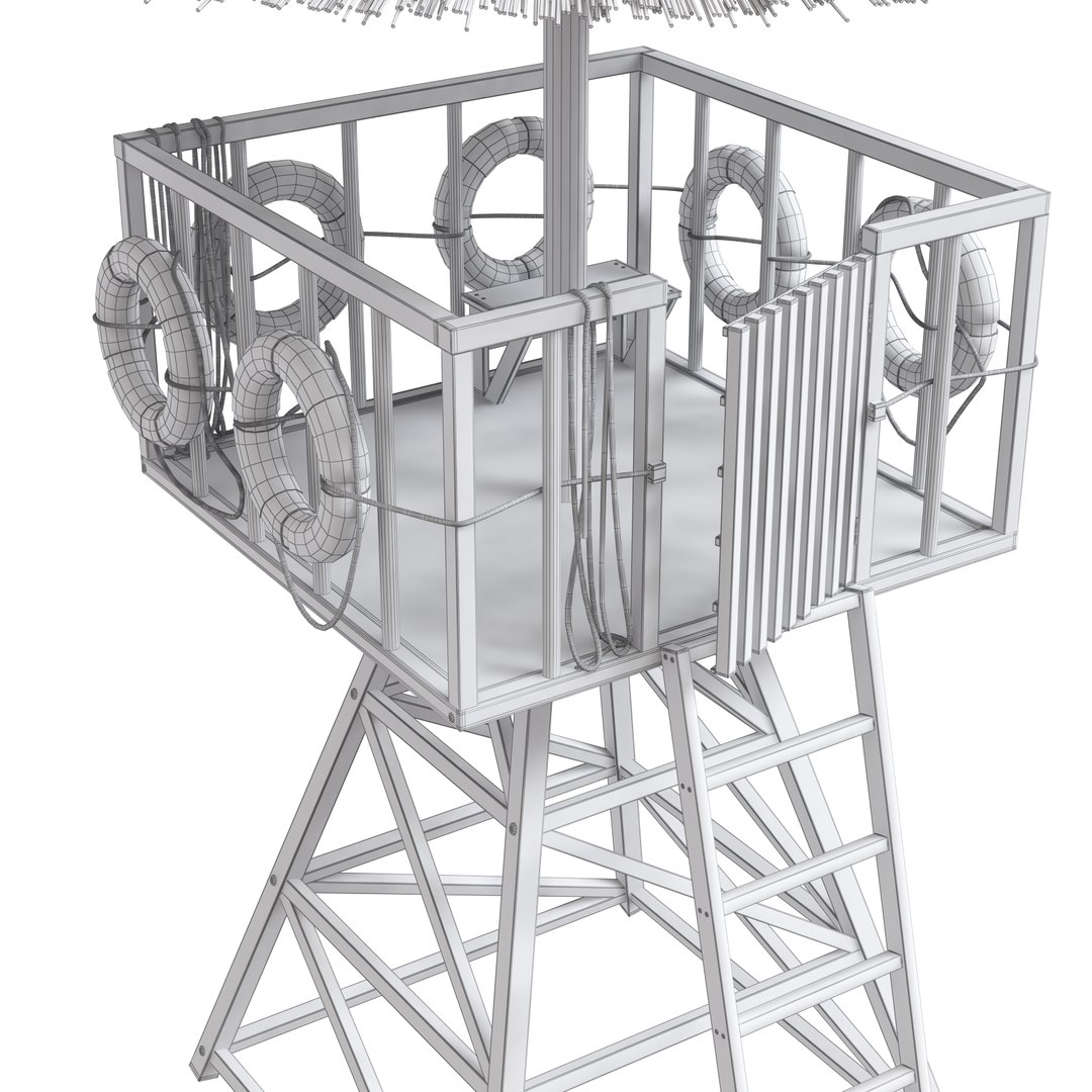 3D Lifeguard Tower Post - TurboSquid 1398765