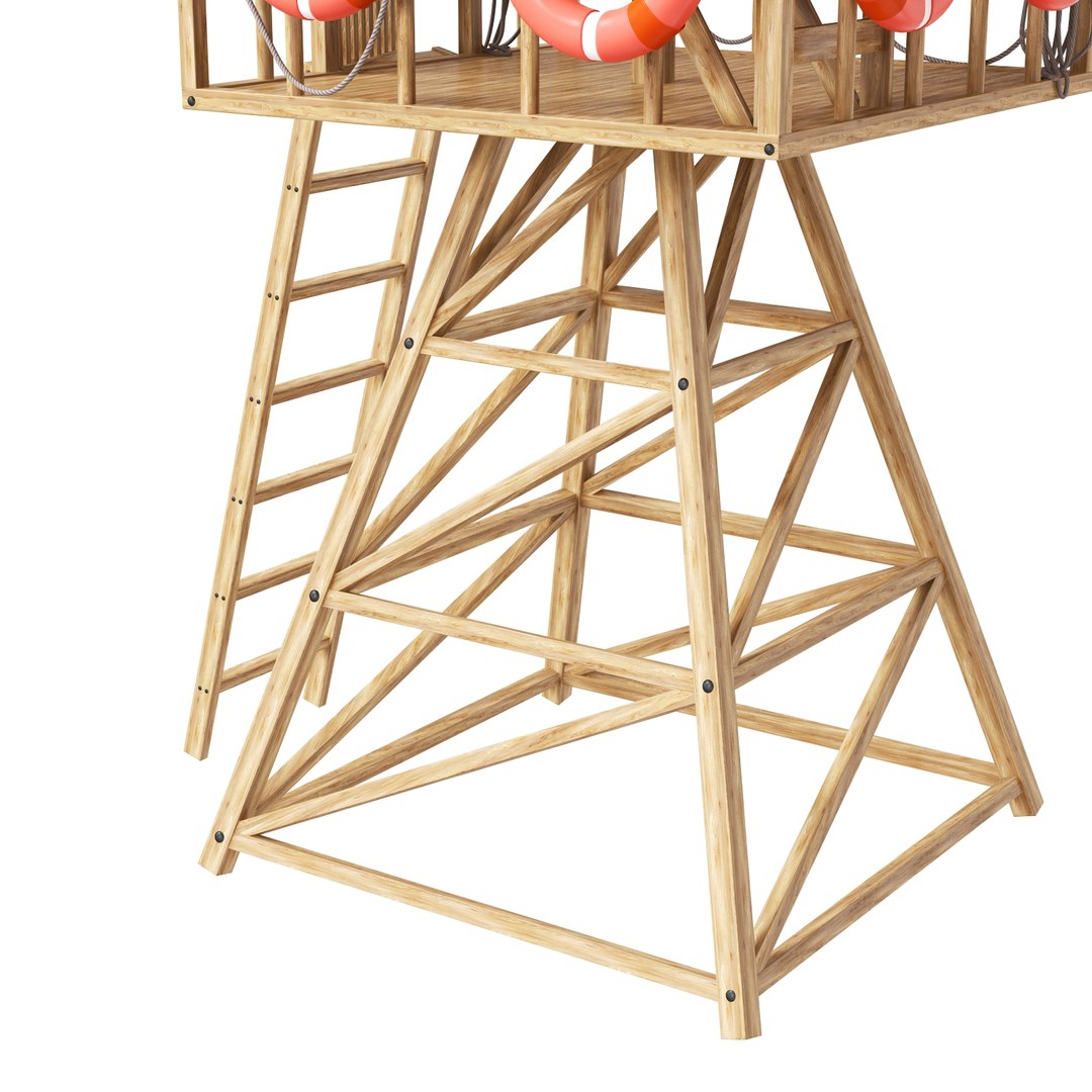 3D Lifeguard Tower Post - TurboSquid 1398765