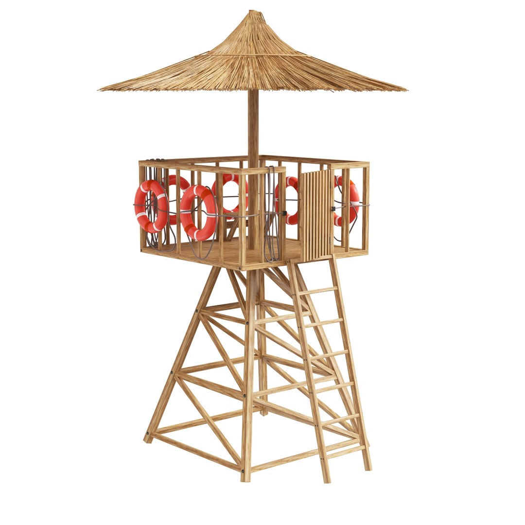 3D Lifeguard Tower Post - TurboSquid 1398765