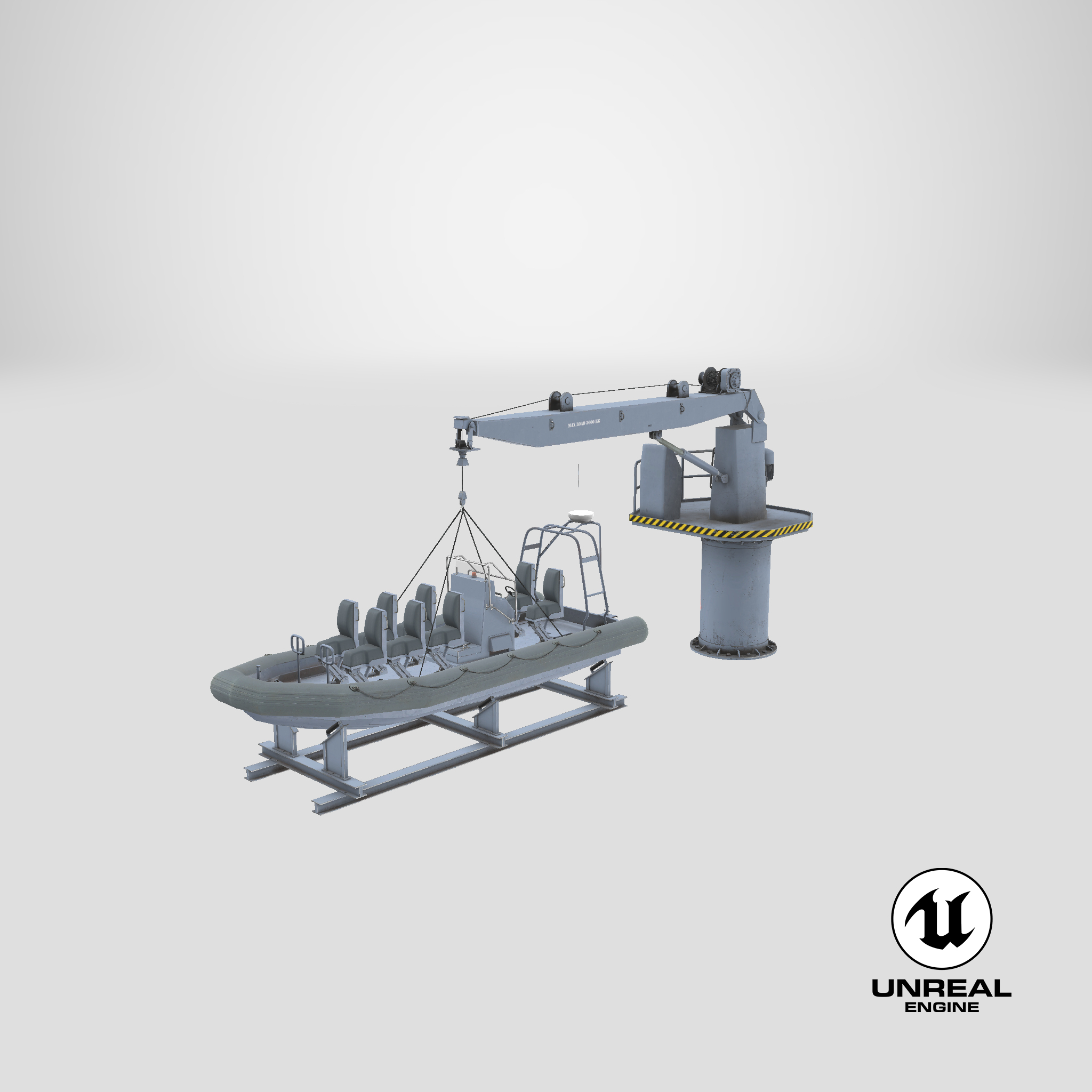 3D boat rhib davit - TurboSquid 1637807