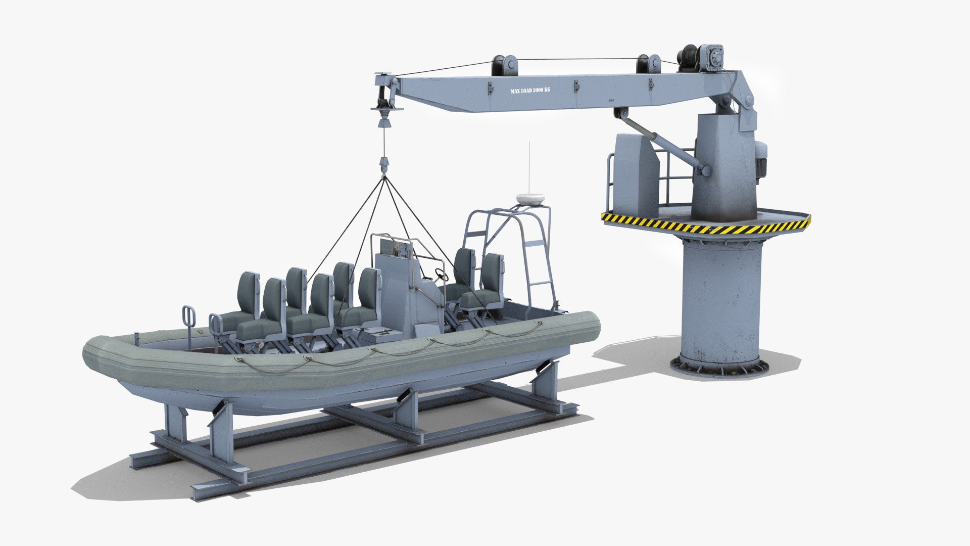 3D Boat Rhib Davit - TurboSquid 1637807