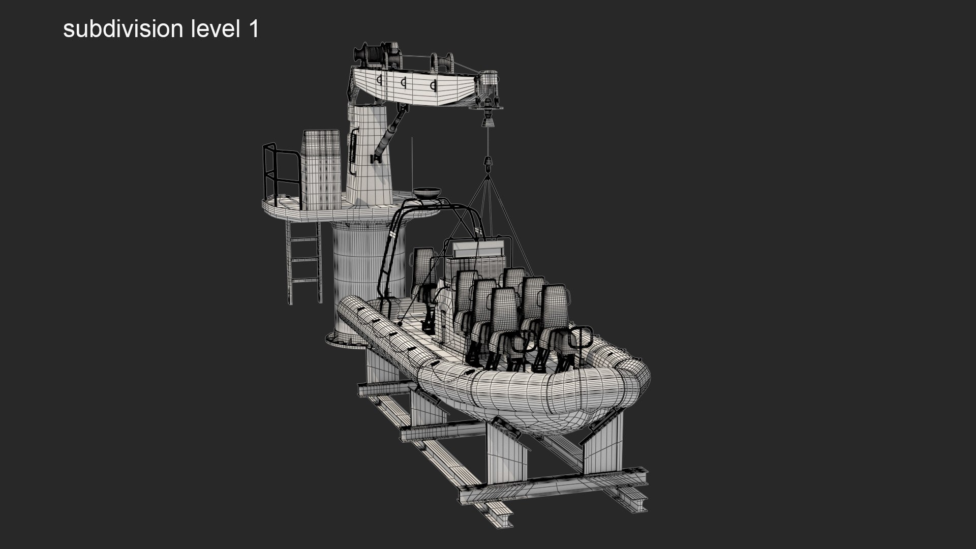 3D boat rhib davit - TurboSquid 1637807