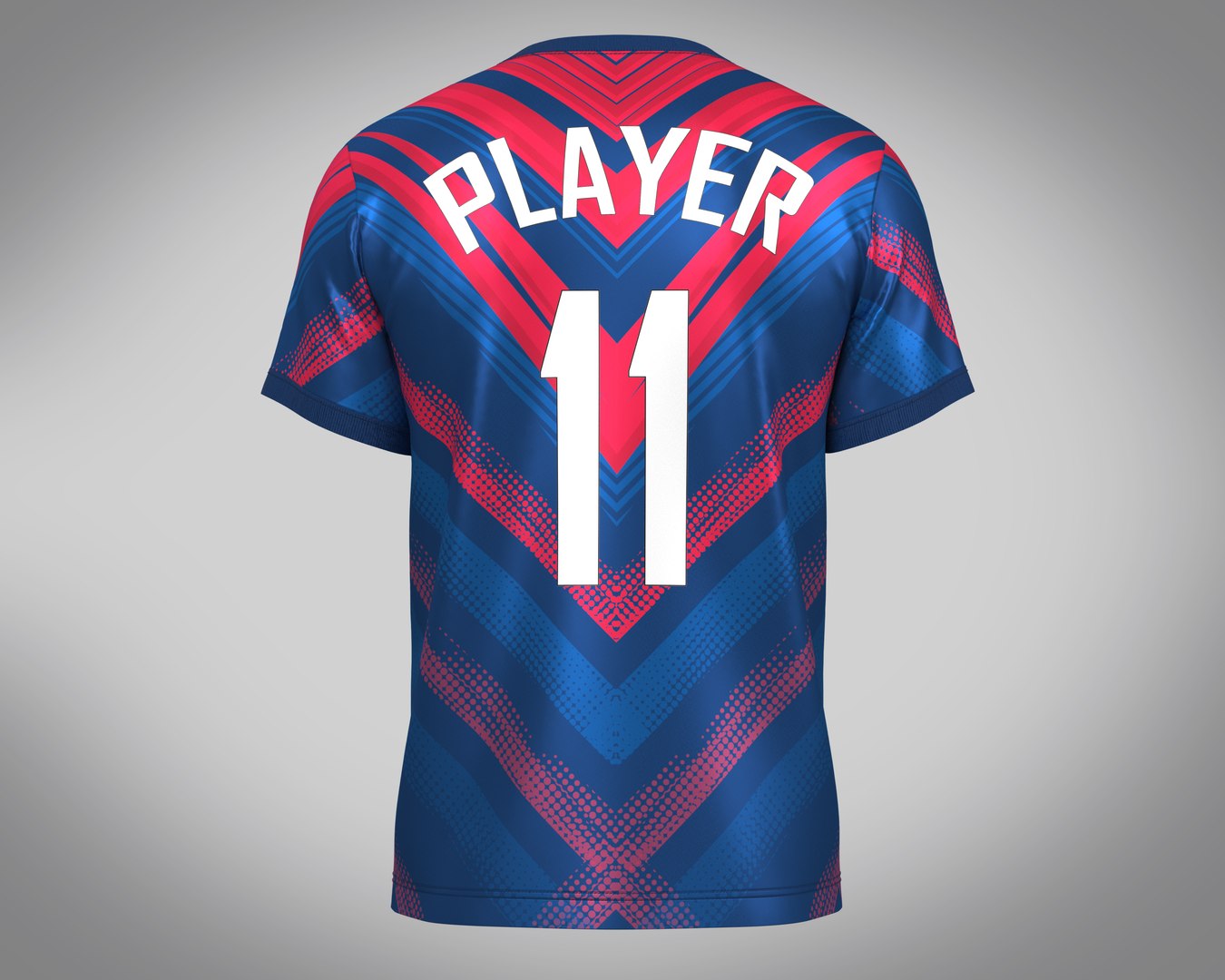 Soccer Blue And Red Jersey Player-11 Model - TurboSquid 1990719