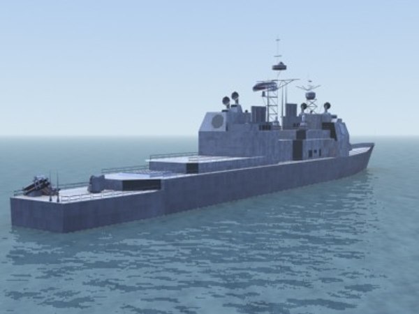 低ポリタイコンデローガ級巡洋艦3Dモデルダウンロード用。TurboSquid