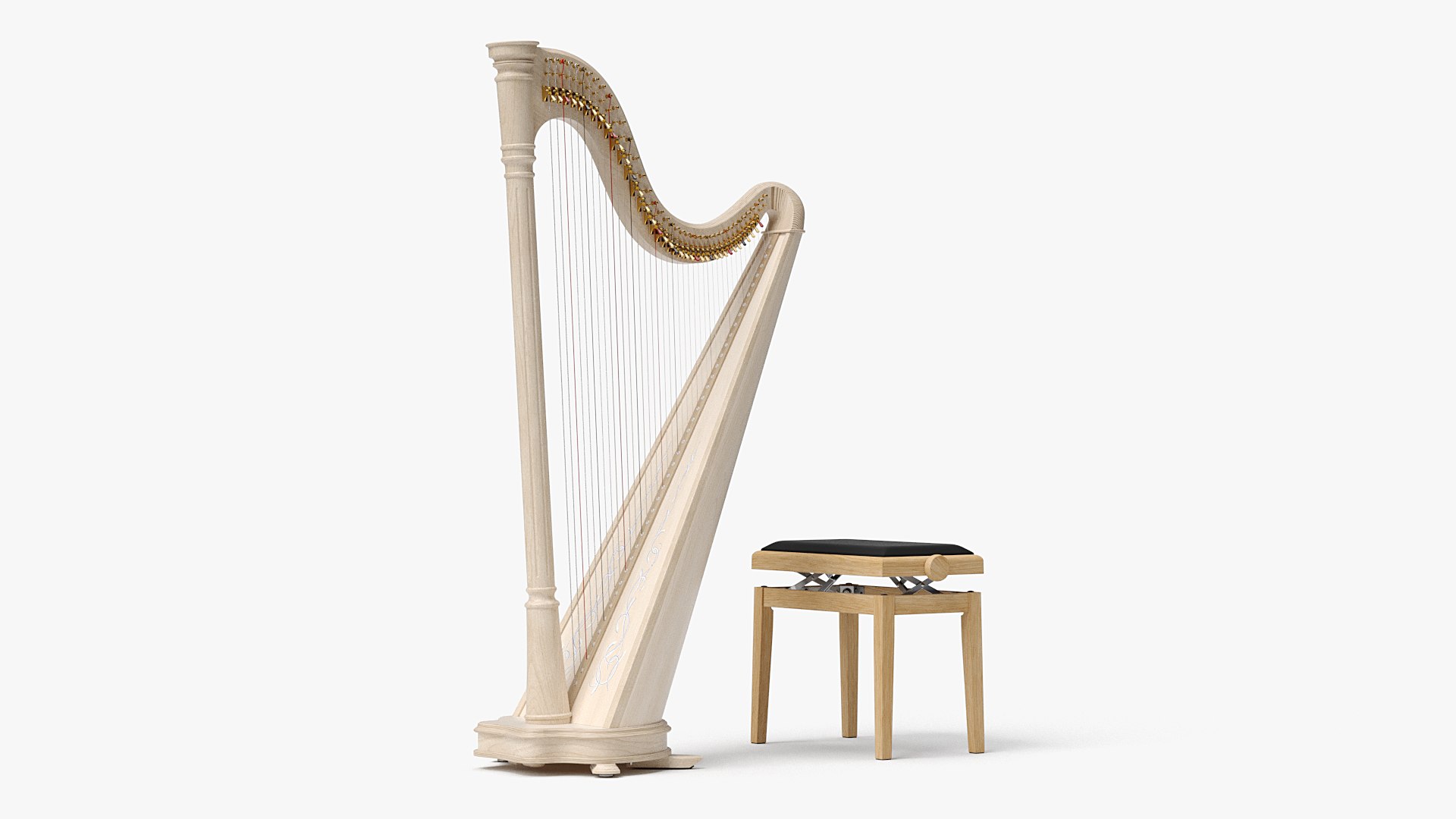 Realistic lever harp bench 3D model - TurboSquid 1589355