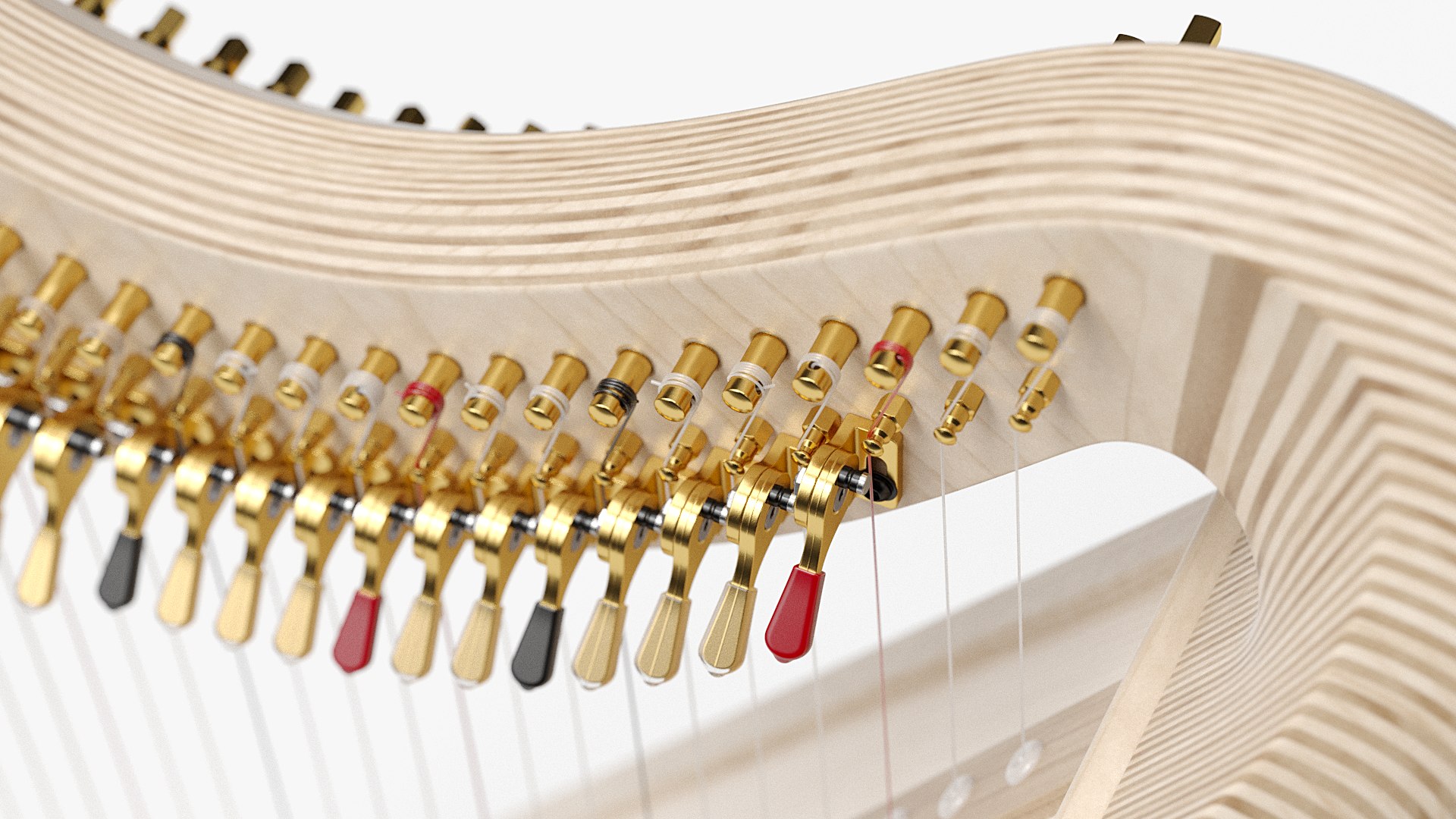 Realistic lever harp bench 3D model - TurboSquid 1589355