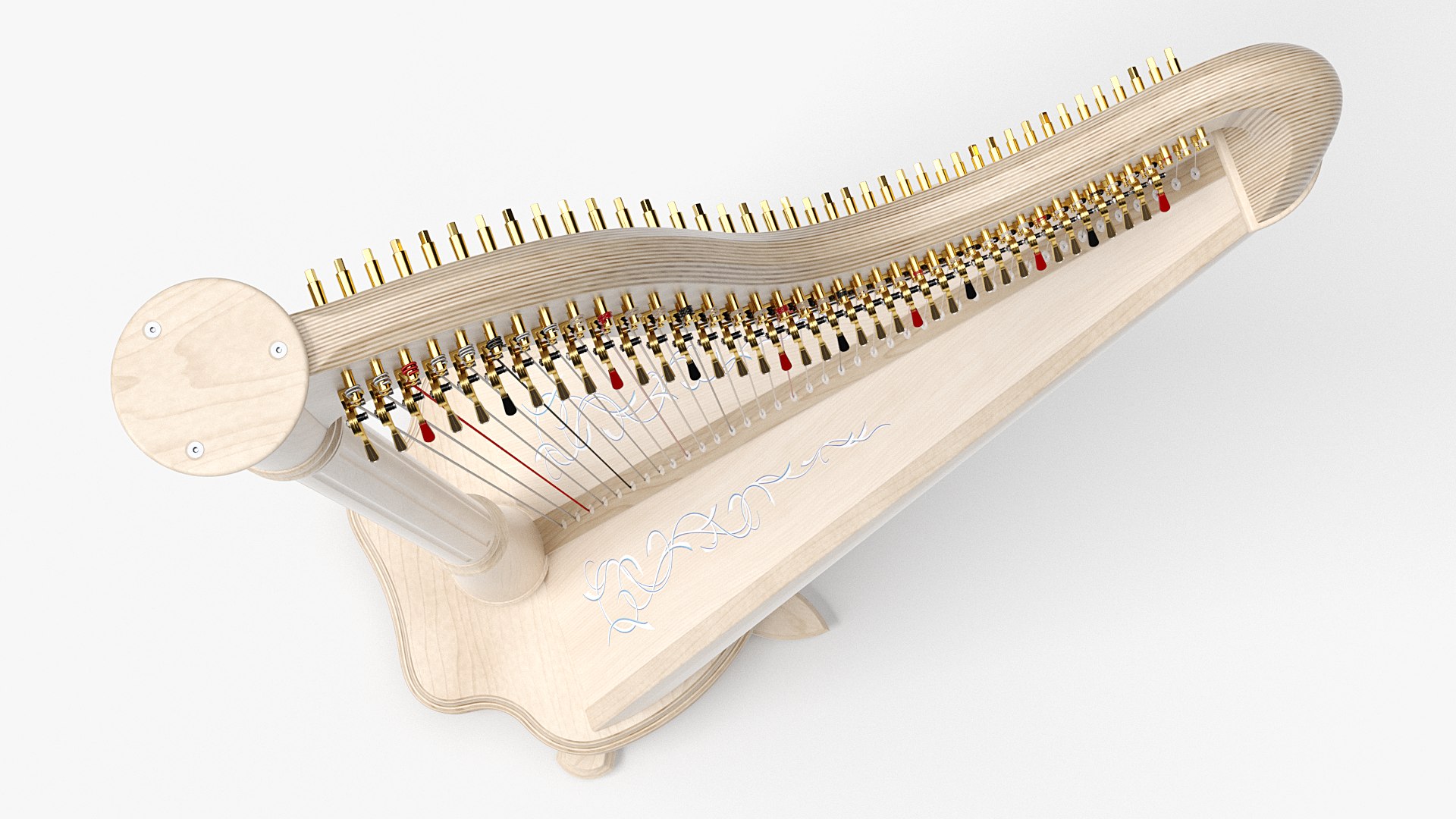 Realistic lever harp bench 3D model - TurboSquid 1589355