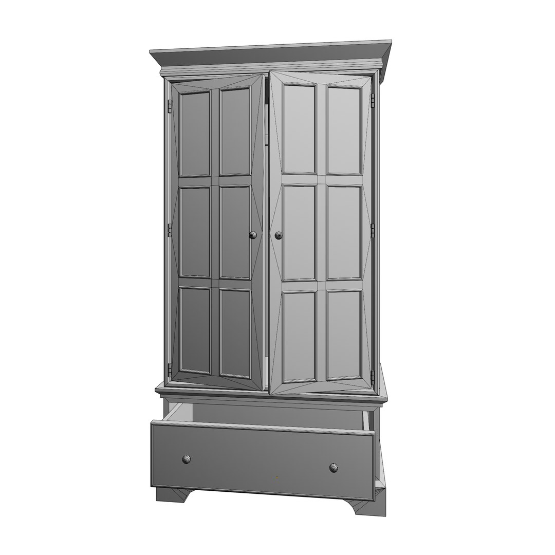 3D Antique Wardrobe Model - TurboSquid 2159578