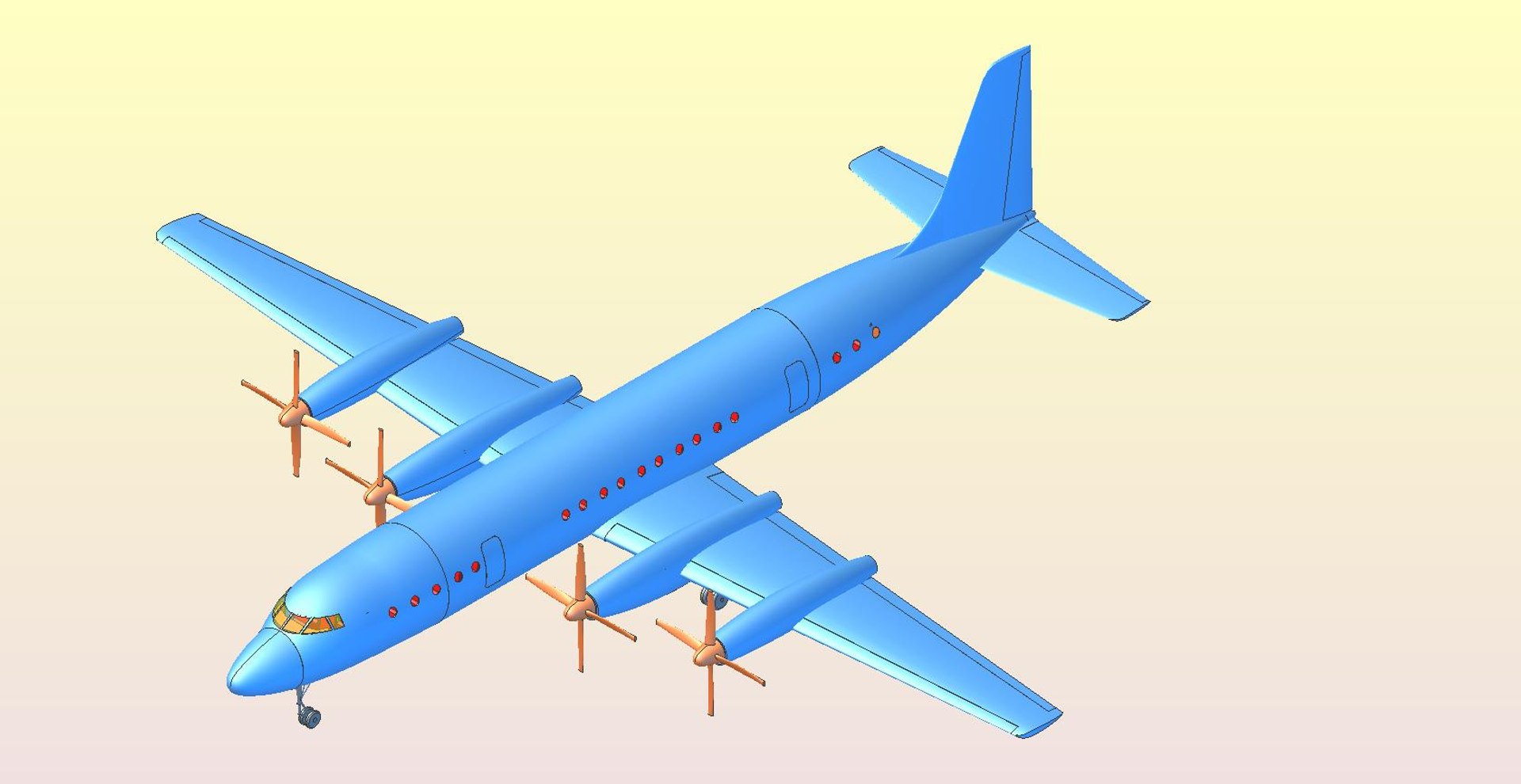 Illushyn Il-18 Aircraft Solid 3D Model - TurboSquid 1313133