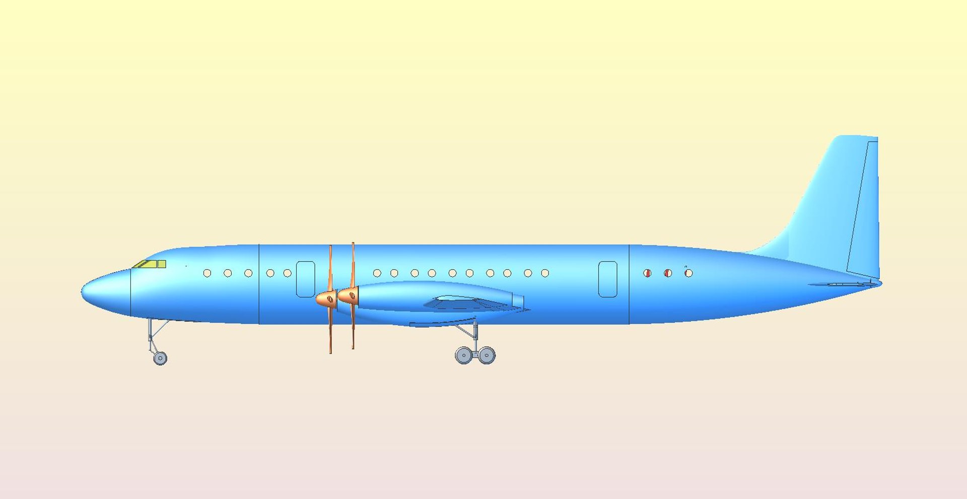 Illushyn Il-18 Aircraft Solid 3D Model - TurboSquid 1313133