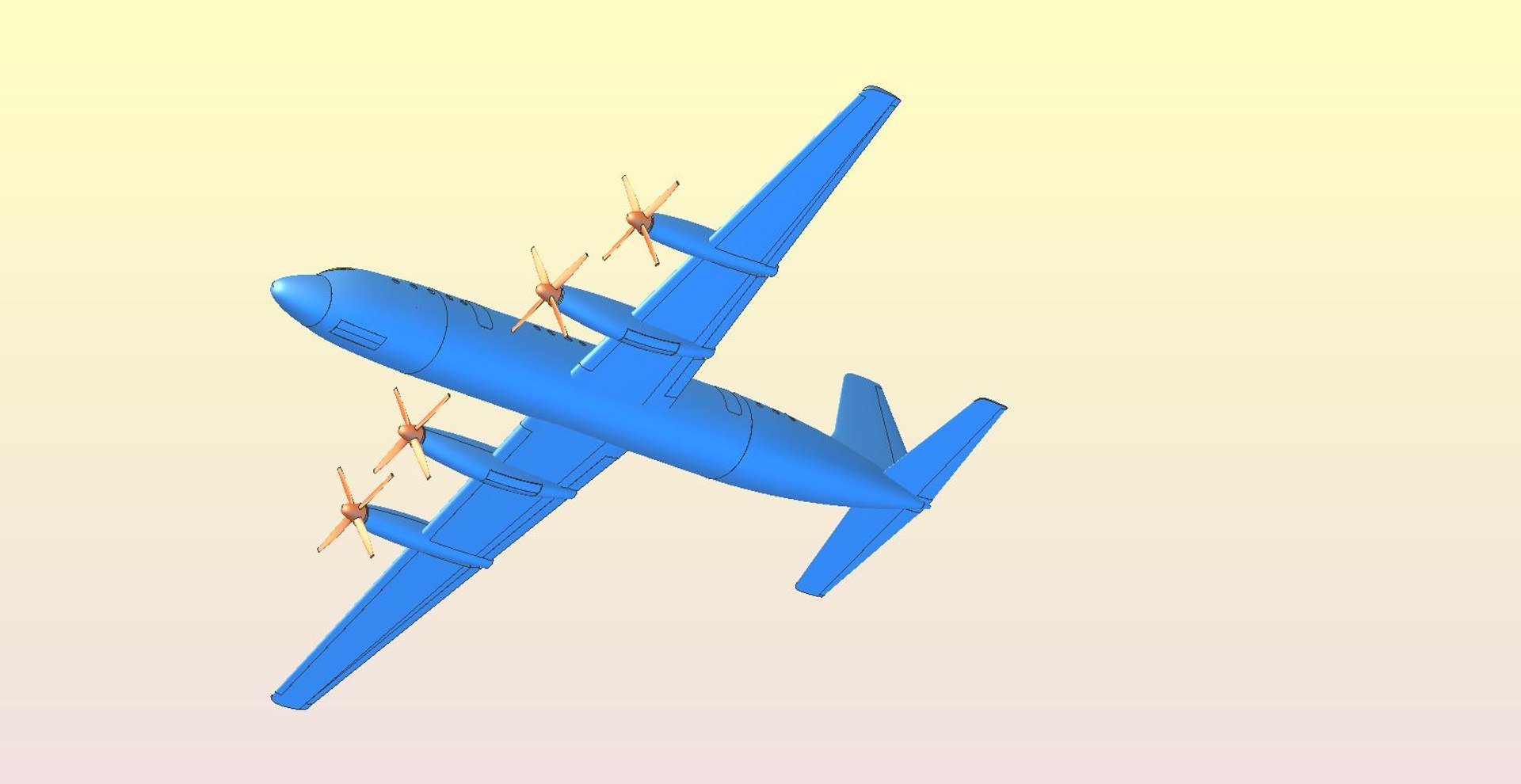 Illushyn Il-18 Aircraft Solid 3D Model - TurboSquid 1313133