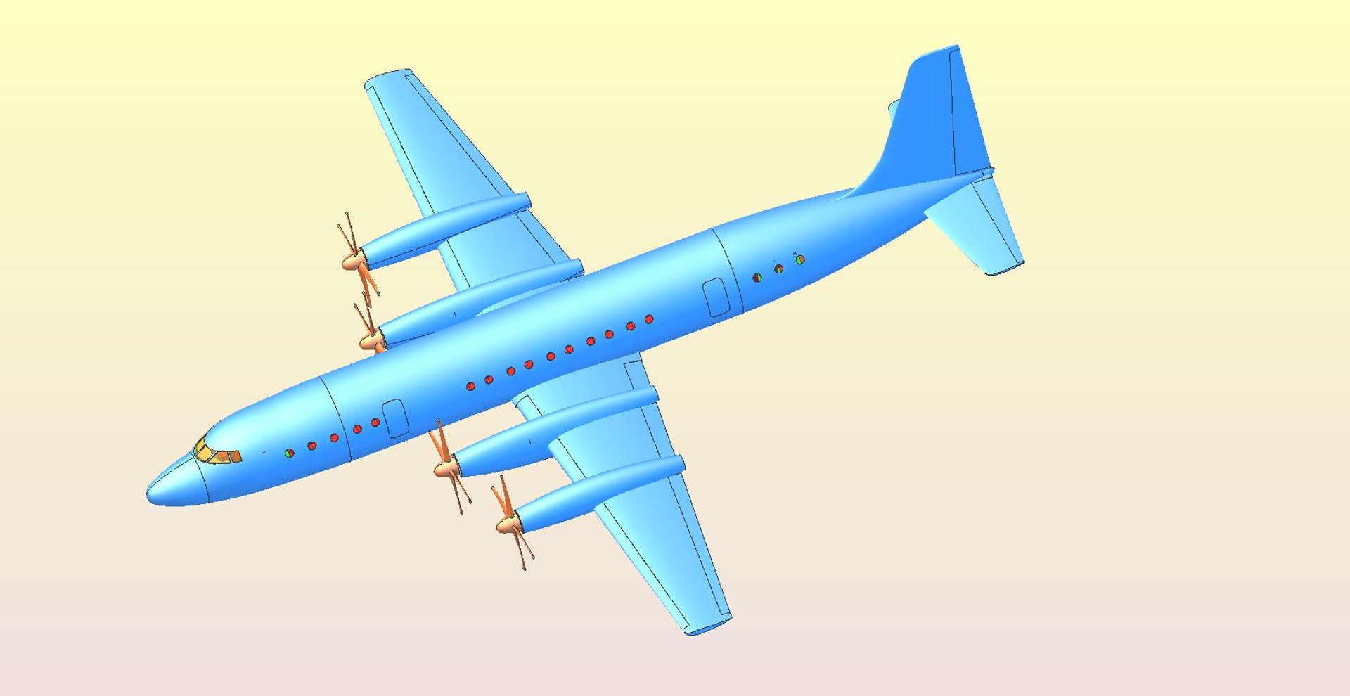 Illushyn Il-18 Aircraft Solid 3D Model - TurboSquid 1313133