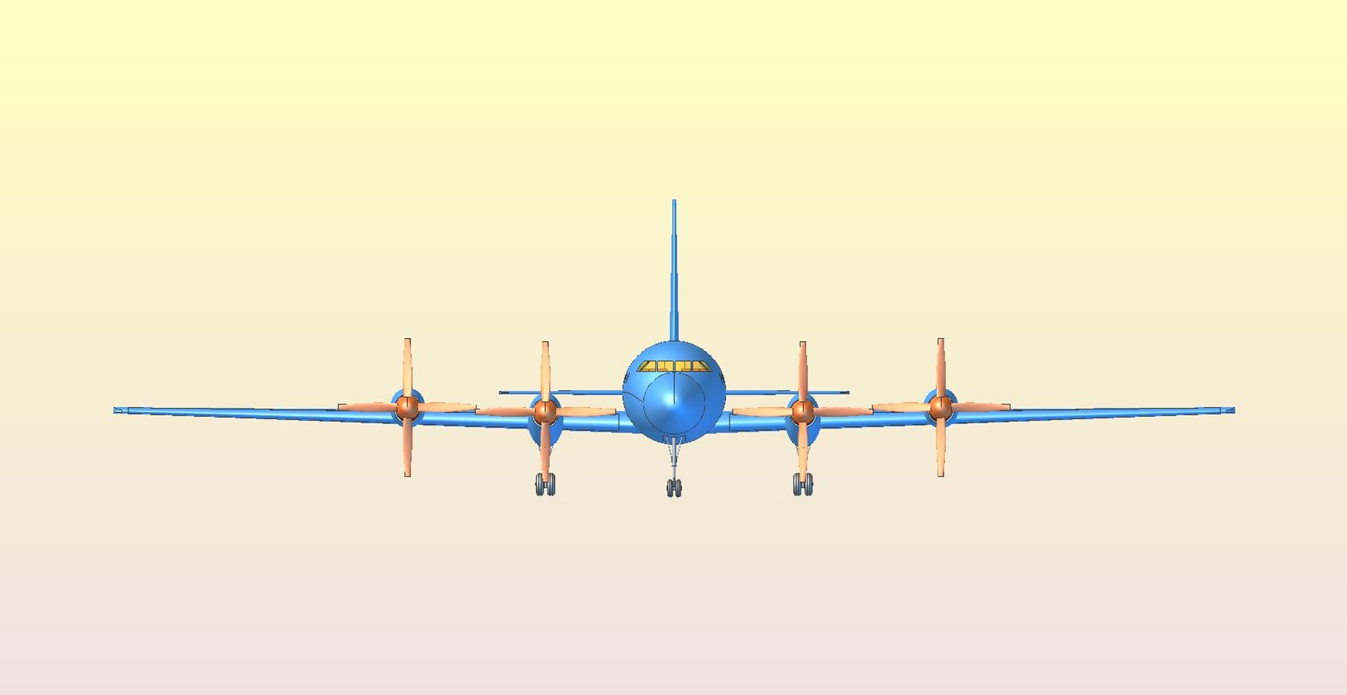Illushyn Il-18 Aircraft Solid 3D Model - TurboSquid 1313133