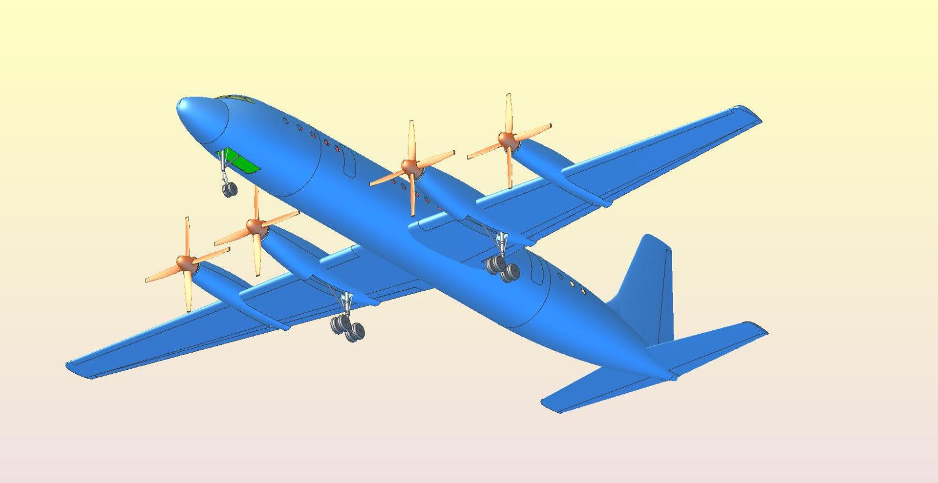 Illushyn Il-18 Aircraft Solid 3D Model - TurboSquid 1313133