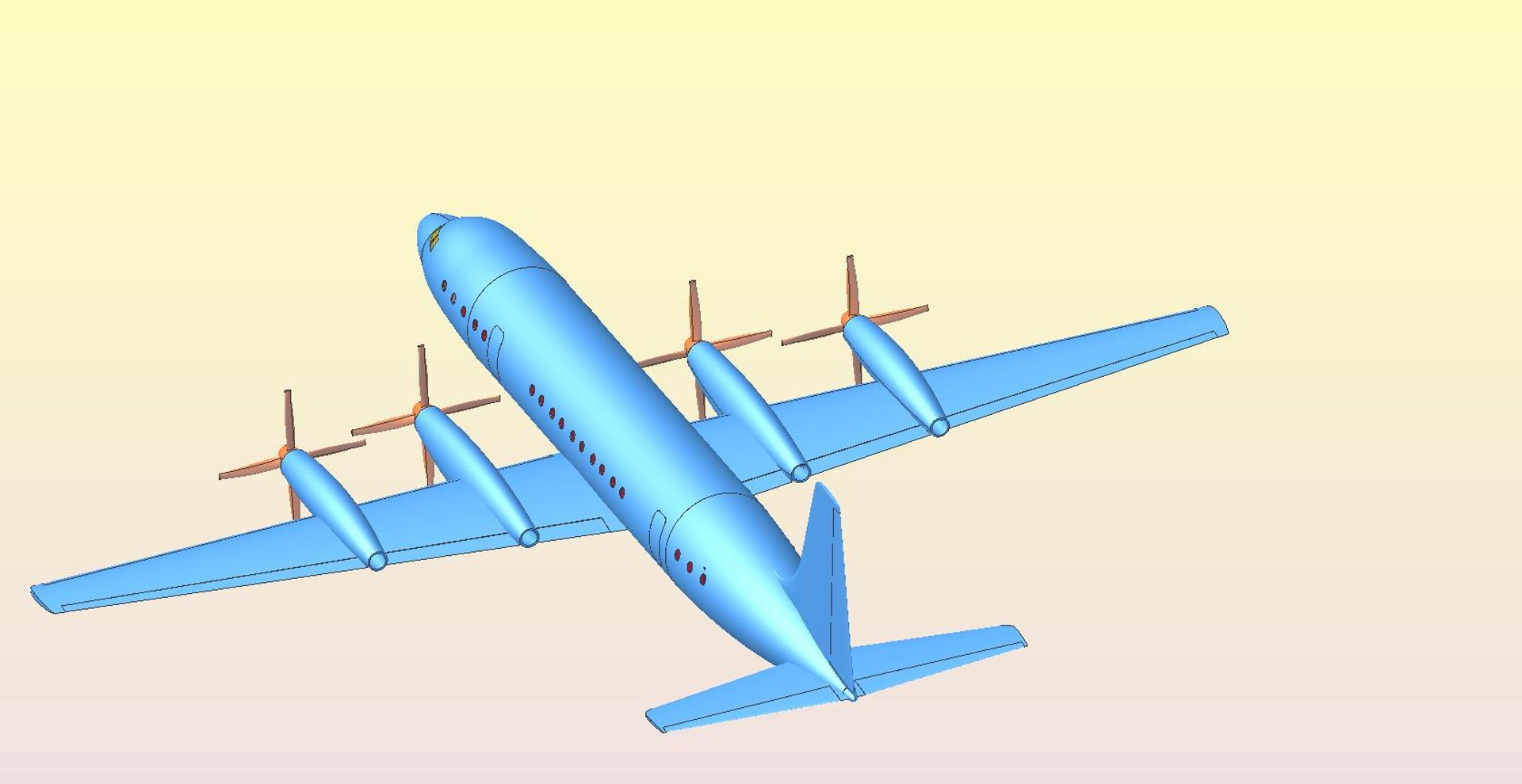 Illushyn Il-18 Aircraft Solid 3D Model - TurboSquid 1313133