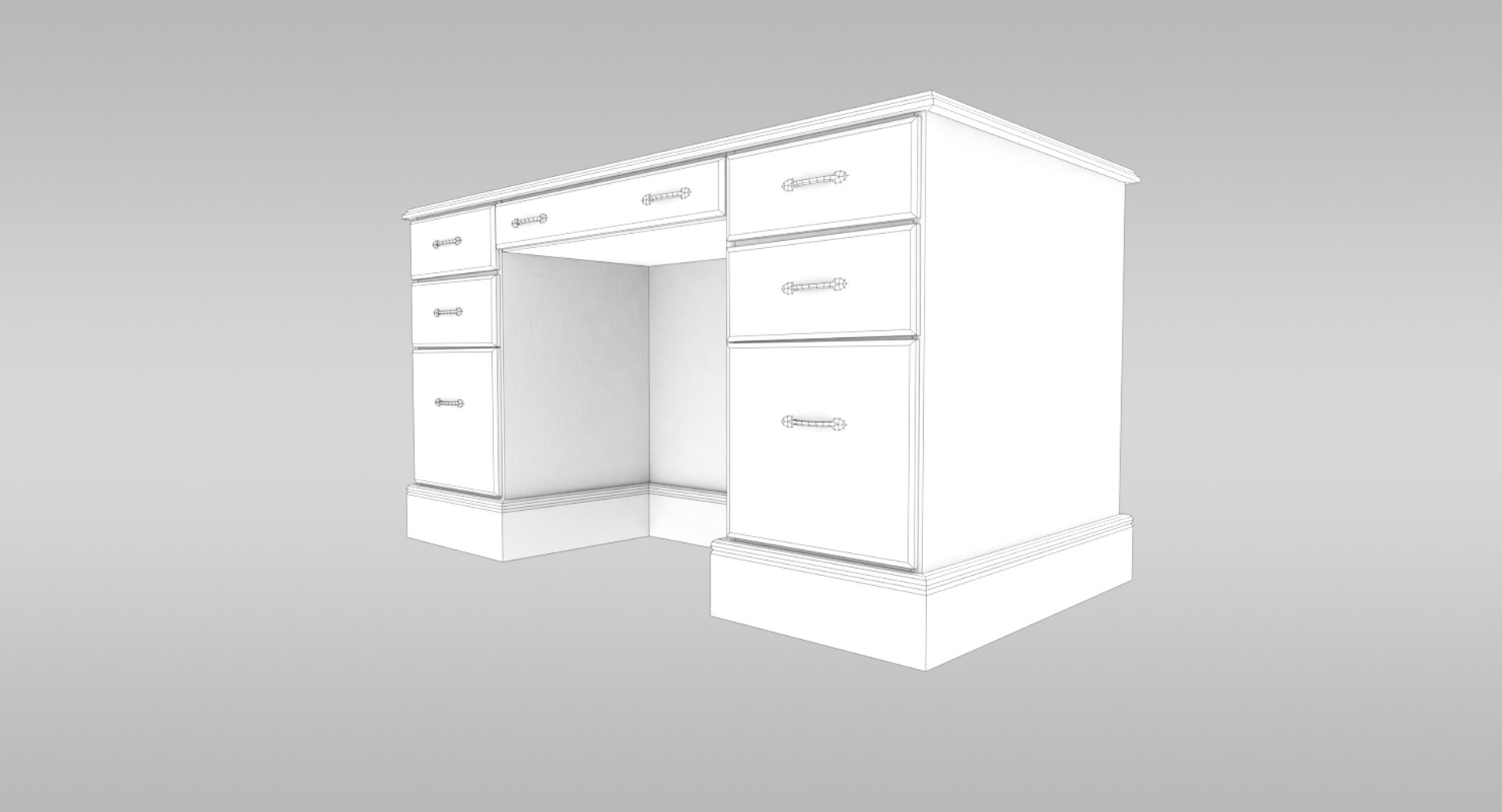 3D Model Executives Desk - TurboSquid 1255301