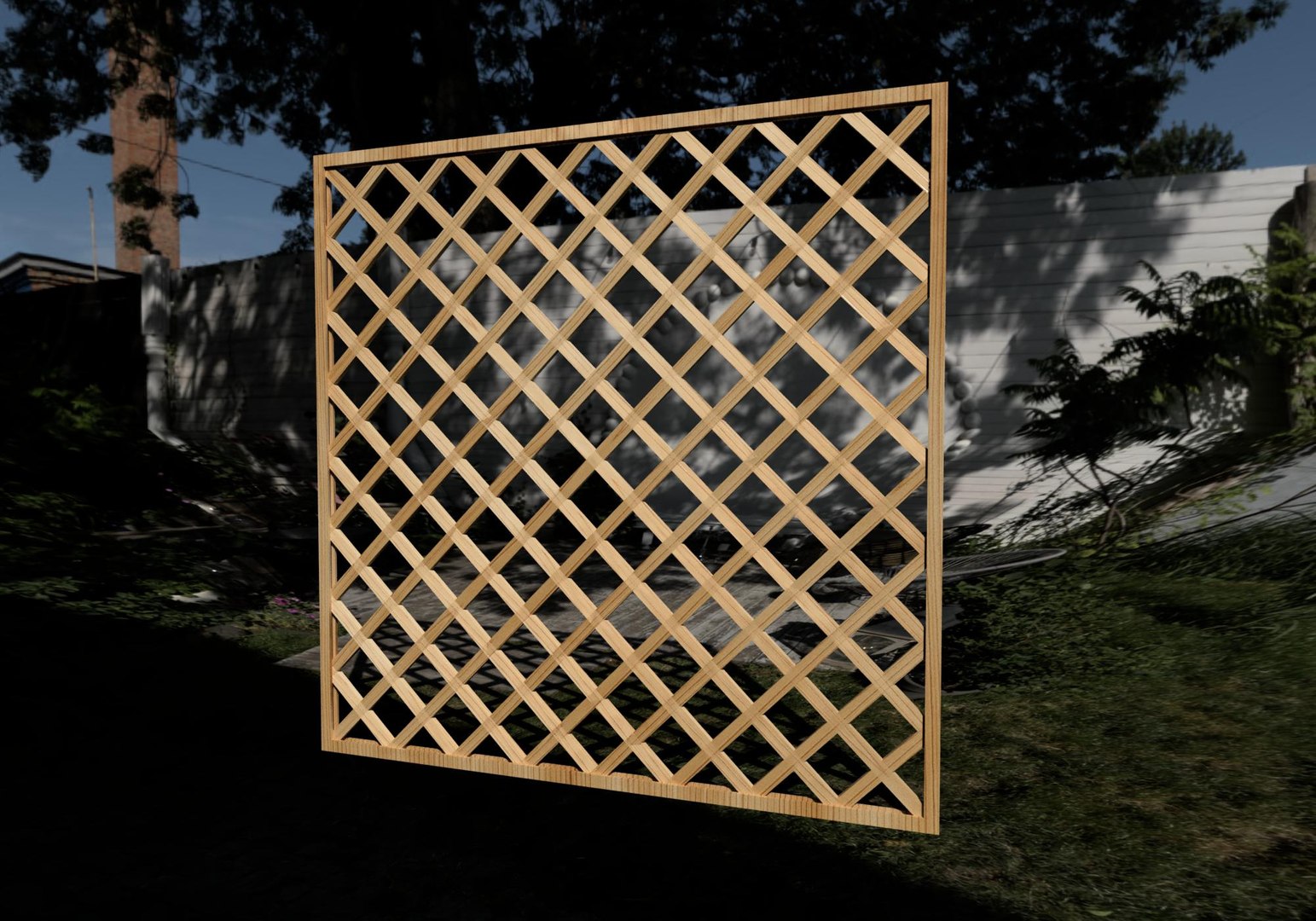 3D Wooden Fence With Trellis - TurboSquid 1967952