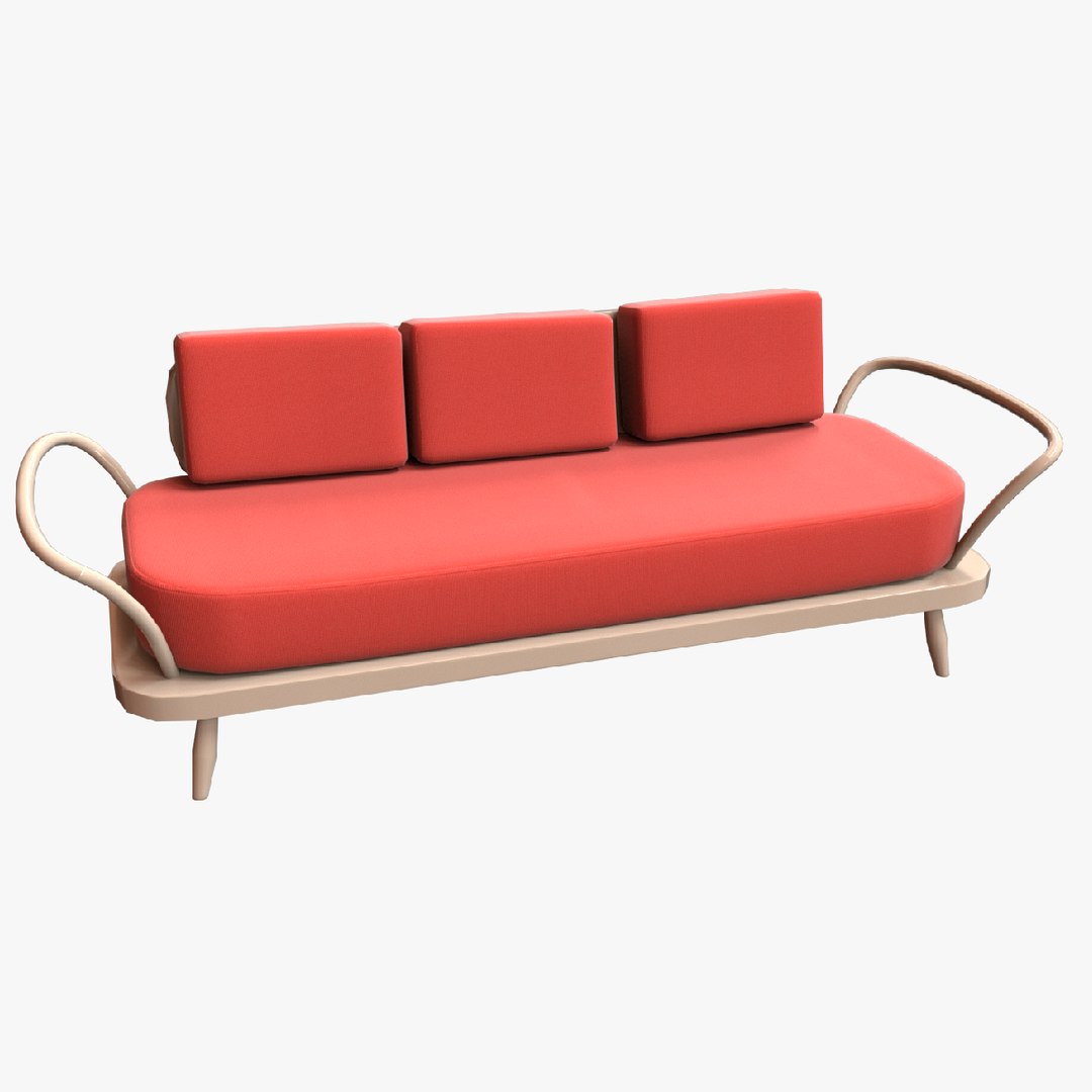 Low-poly Vintage 50s Sofa 3D - TurboSquid 1199022