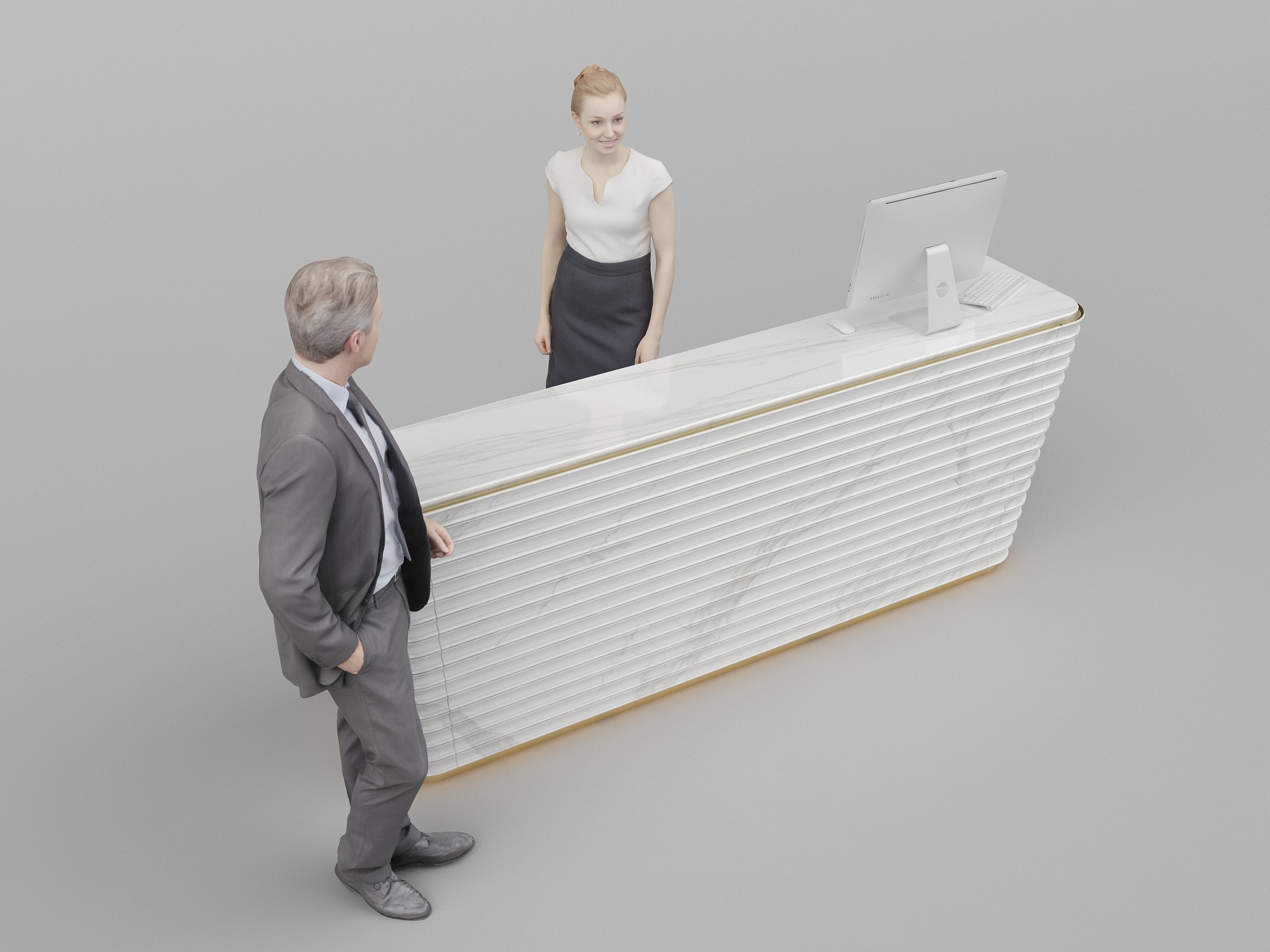 3D Reception Desk - 081 model - TurboSquid 1994873