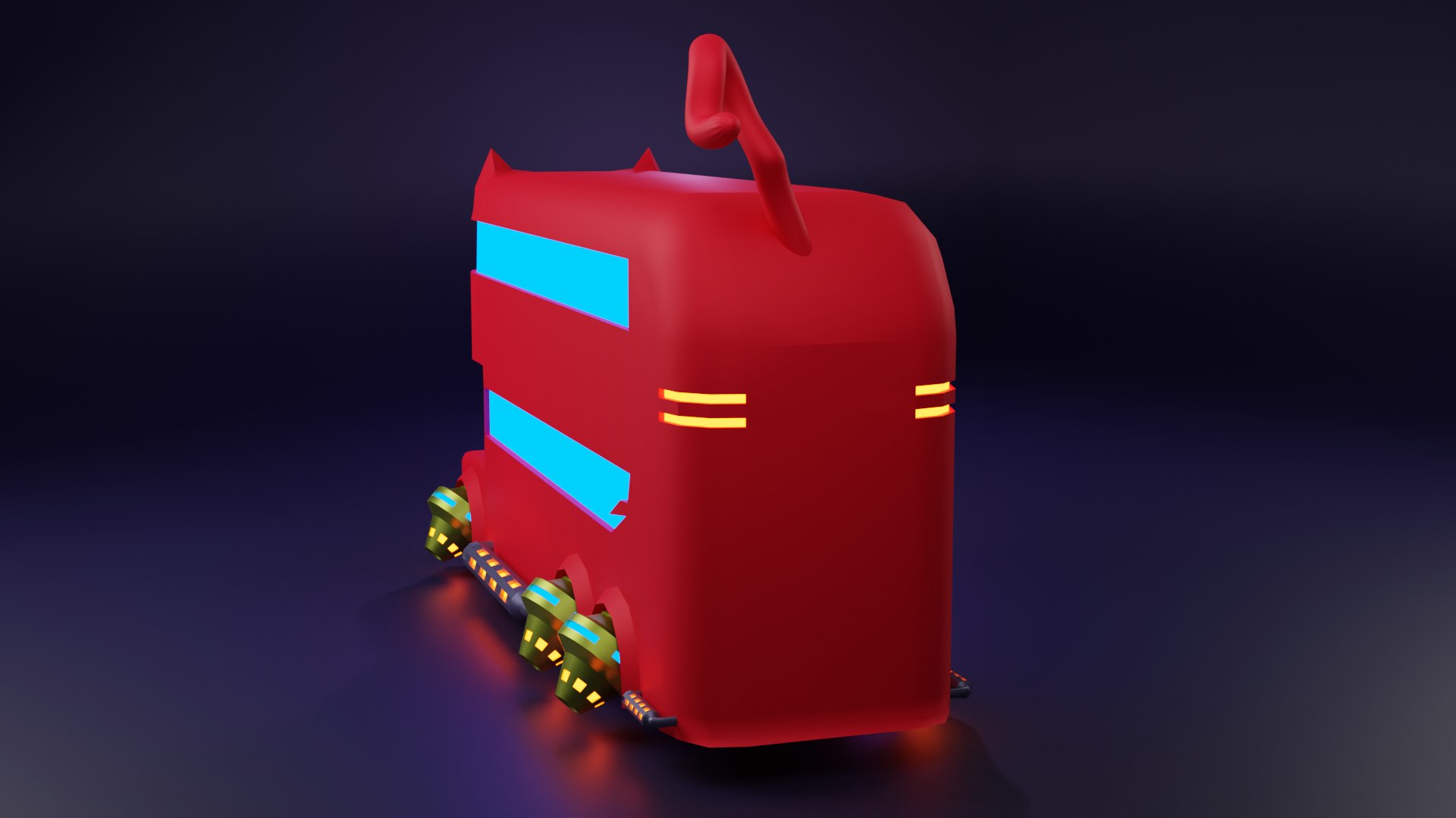 Cyberpunk Bus With Cat Ears Model - TurboSquid 2069422