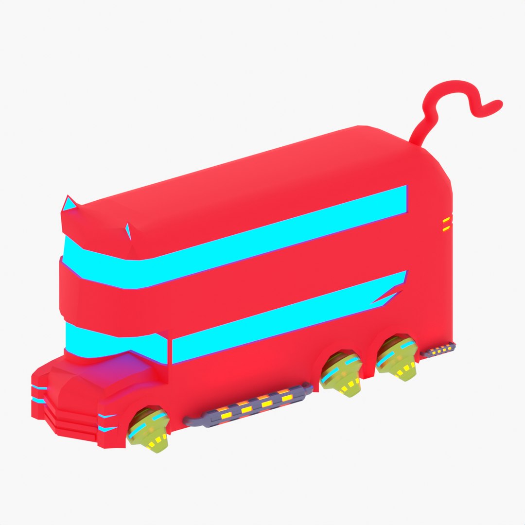 Cyberpunk Bus With Cat Ears Model - TurboSquid 2069422