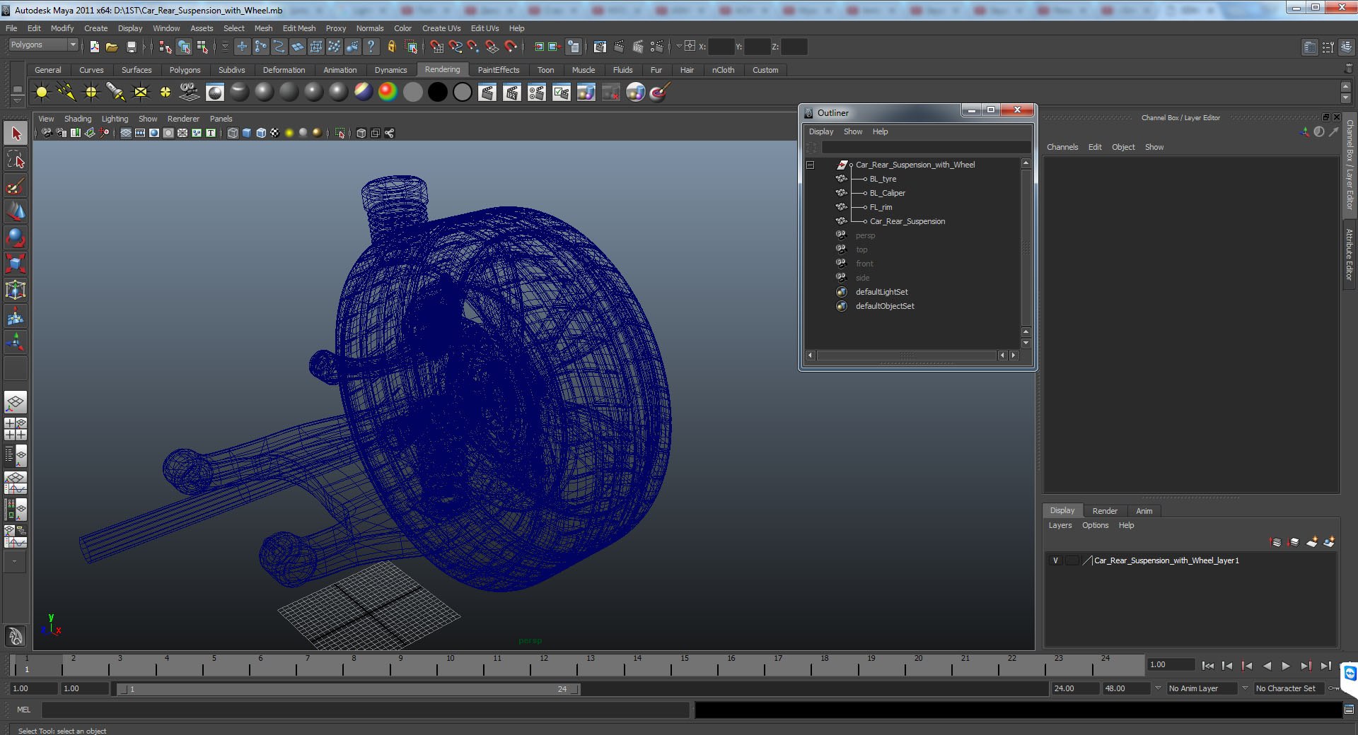3D Car Rear Suspension Wheel Model - TurboSquid 1192508